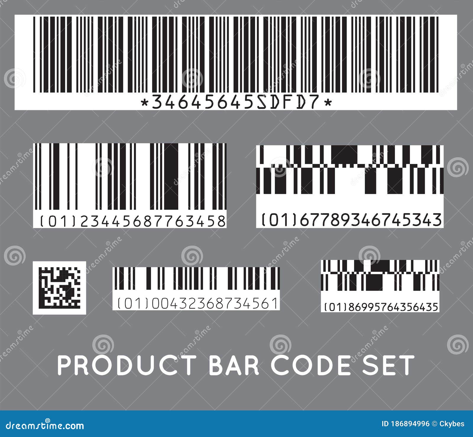 Bar Code Icon. Set of Modern Flat Barcode Stock Illustration ...