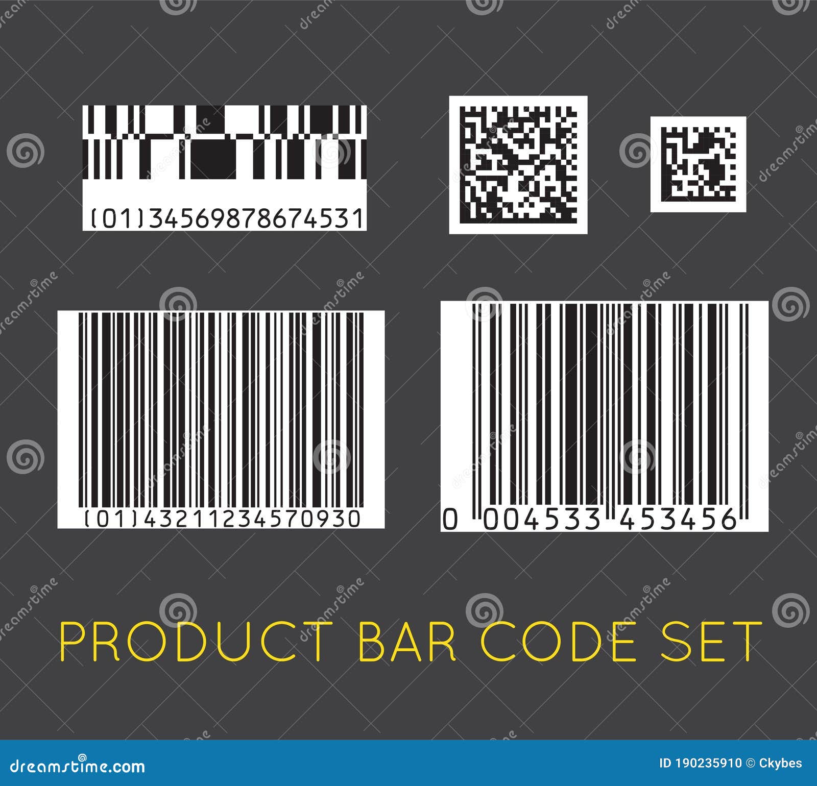 Bar Code Icon. Set of Modern Flat Barcode Stock Vector - Illustration ...