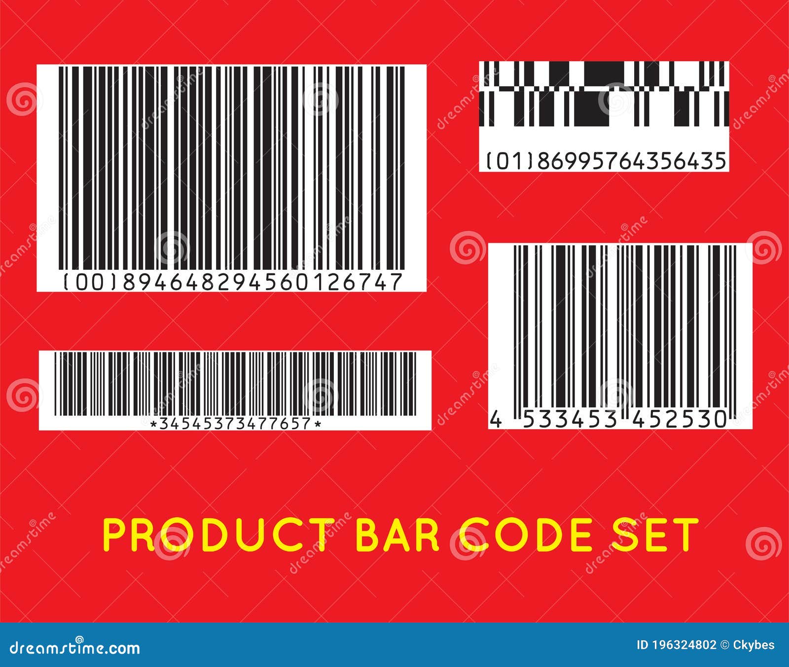 Bar Code Icon. Set of Modern Flat Barcode Stock Vector - Illustration ...