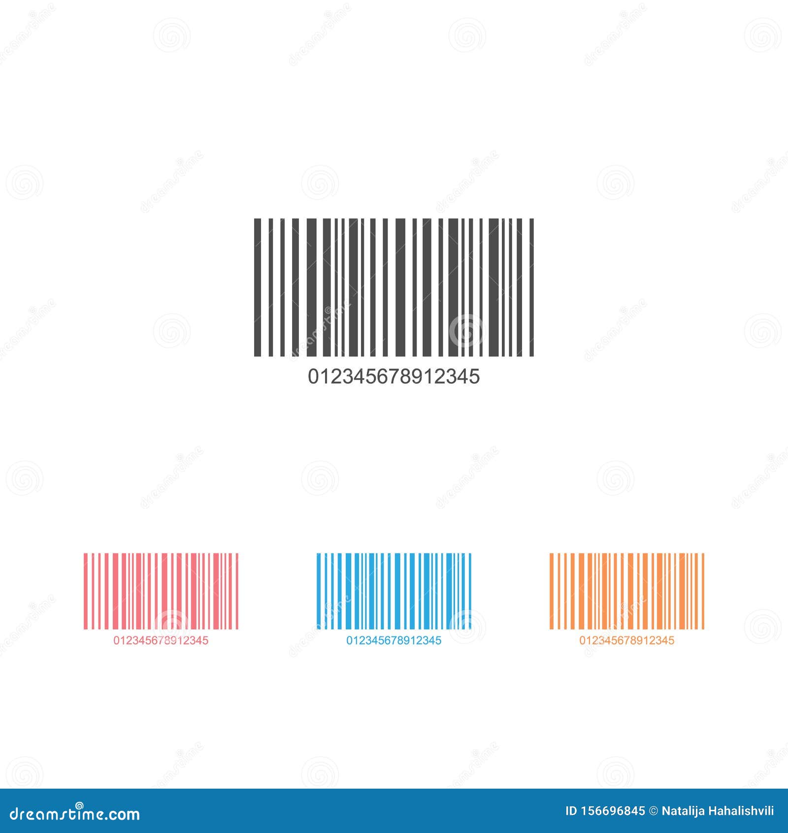 Bar Code Icon Set Vector with Numbers and Pattern of Parallel Lines ...