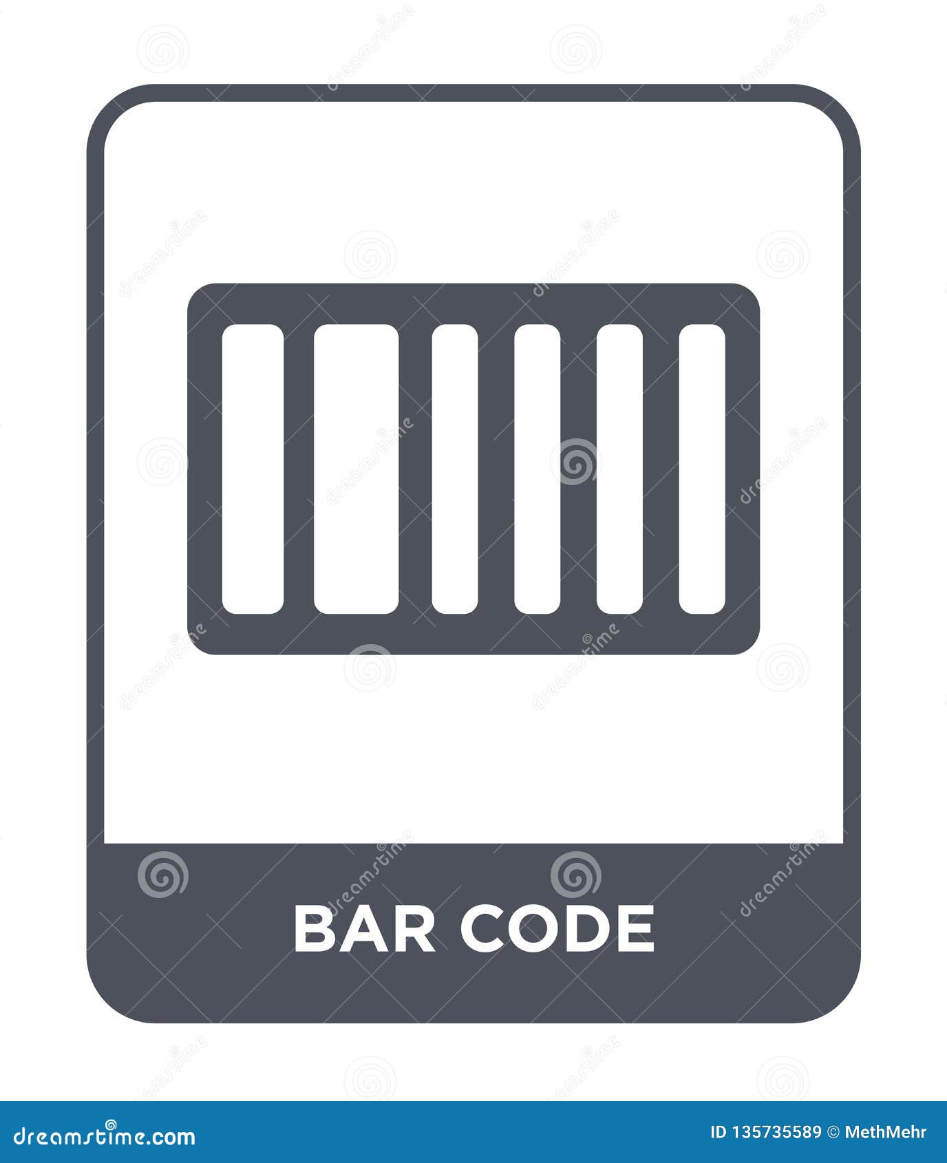 Bar Code Icon in Trendy Design Style. Bar Code Icon Isolated on White ...
