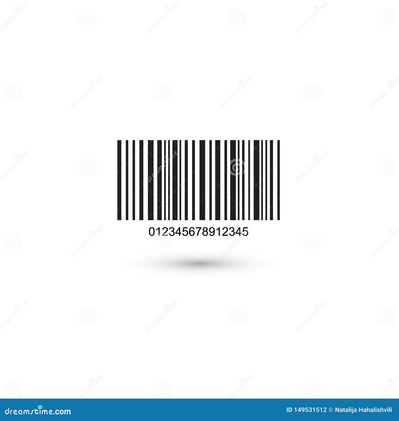 Bar Code Icon Vector with Numbers and Pattern of Parallel Lines Flat ...