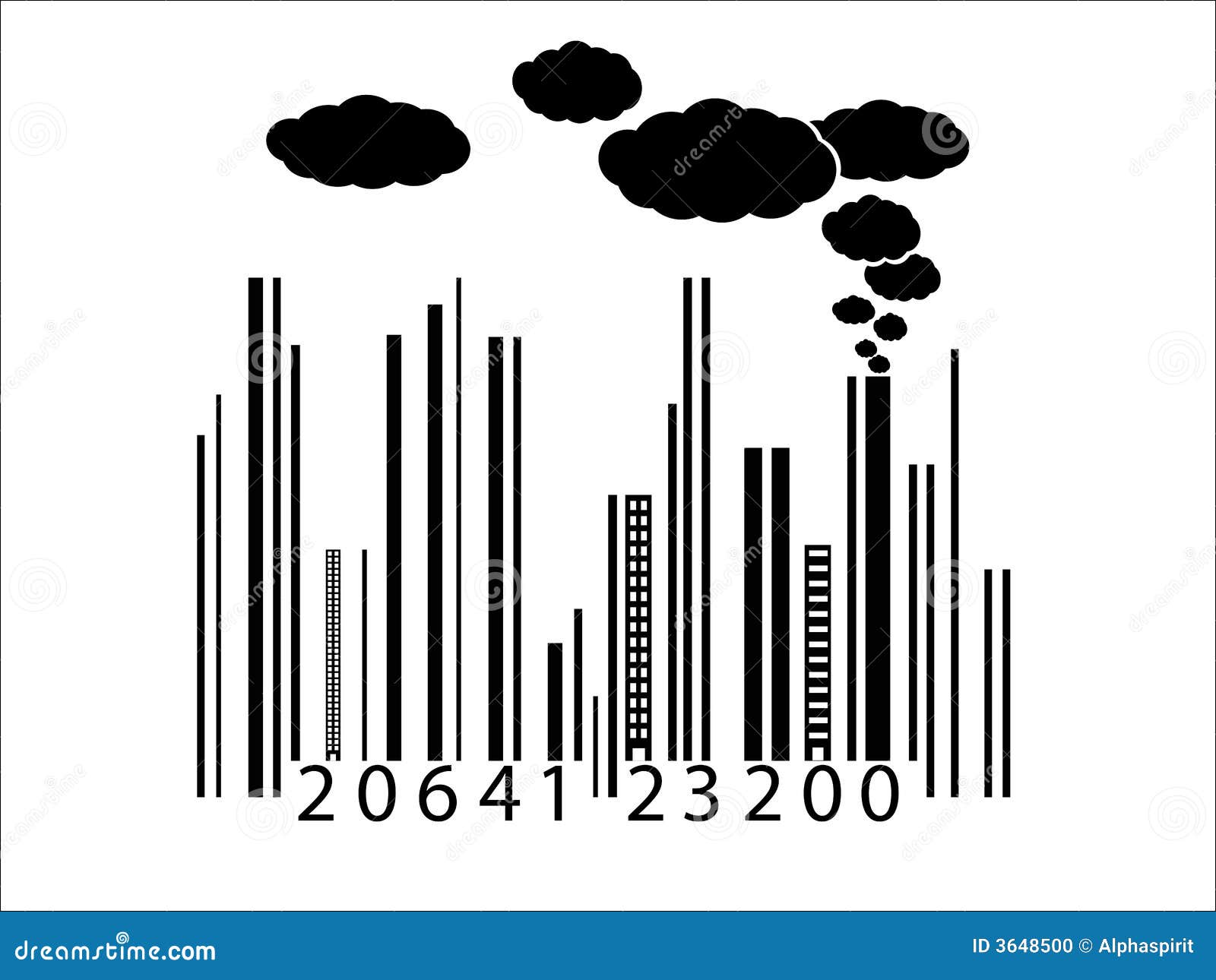 Bar code industry s smog stock vector. Illustration of number - 3648500