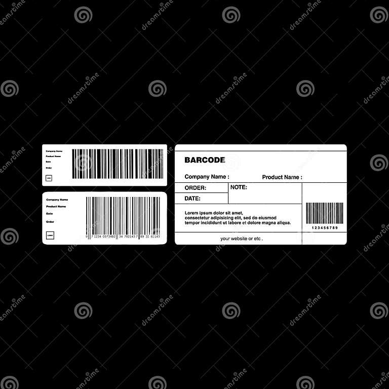 Bar Code Label Set Vector. Scan Code Bars and Qr Bars, Industrial ...