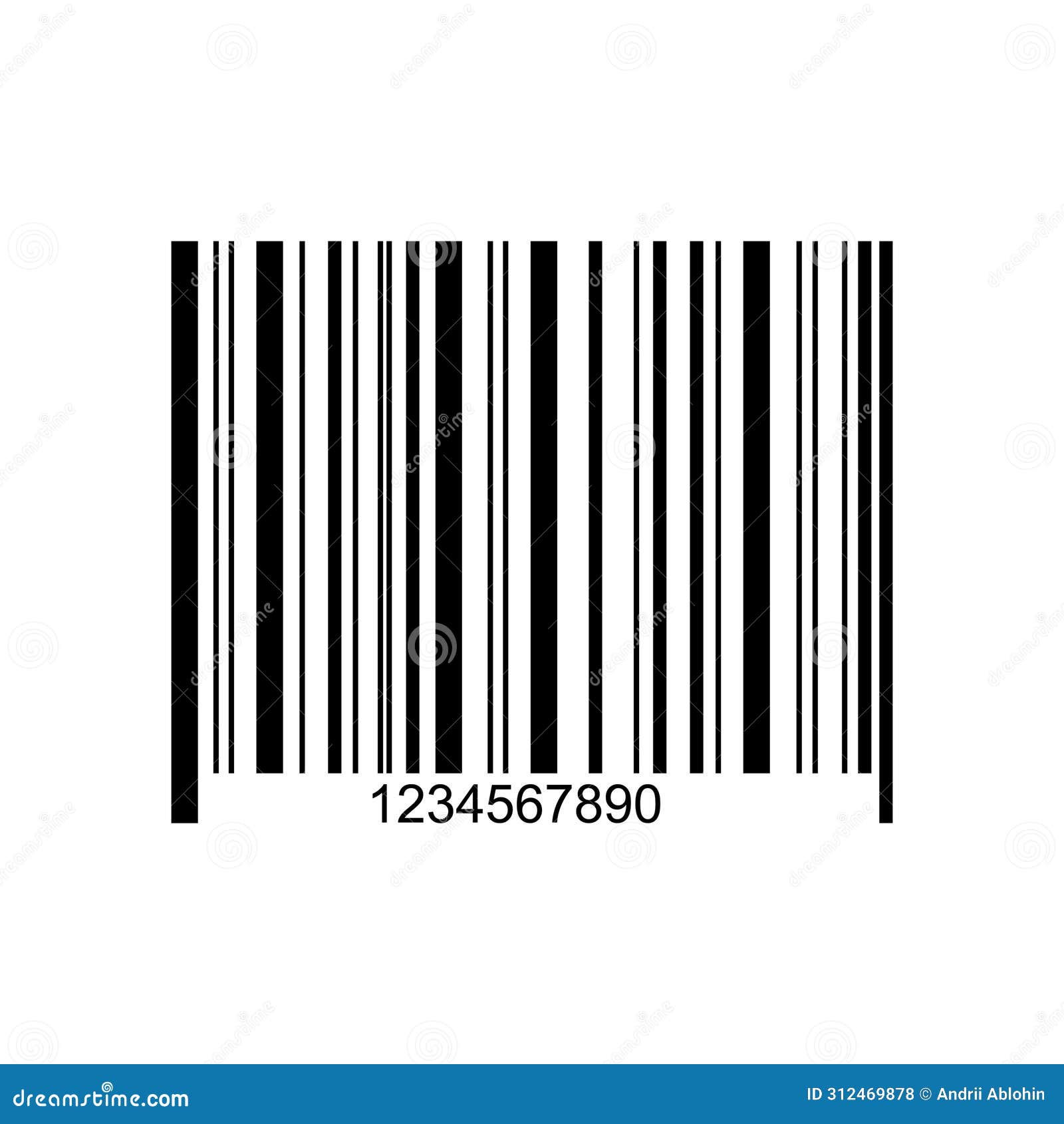 Bar Code Label Template Isolated on White Background. Barcode Icon ...