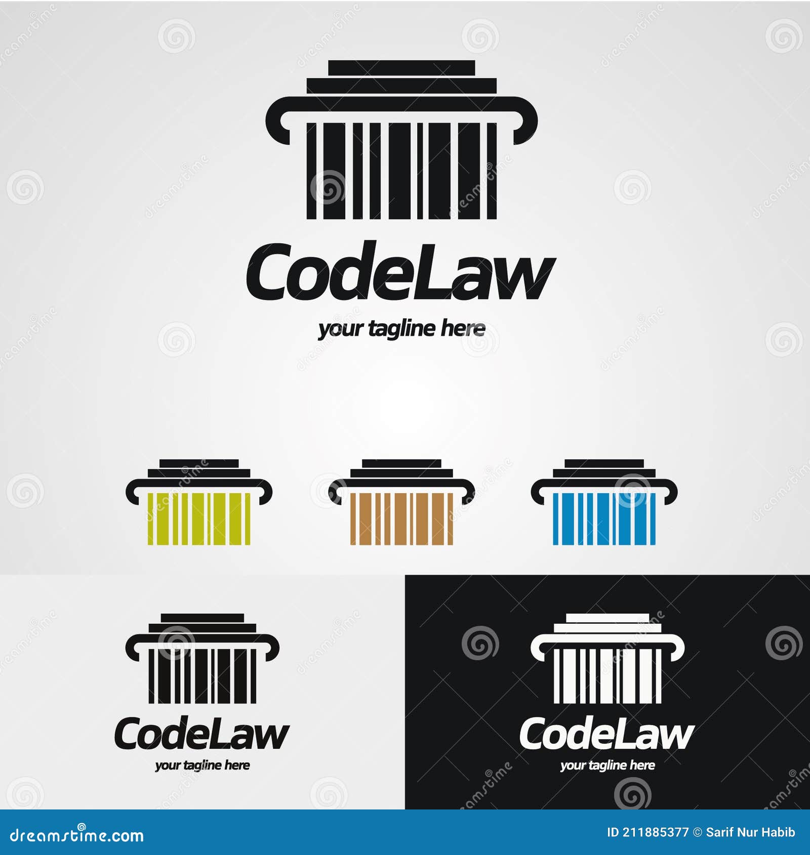 Bar Code Law Logo Designs Template Stock Vector - Illustration of ...
