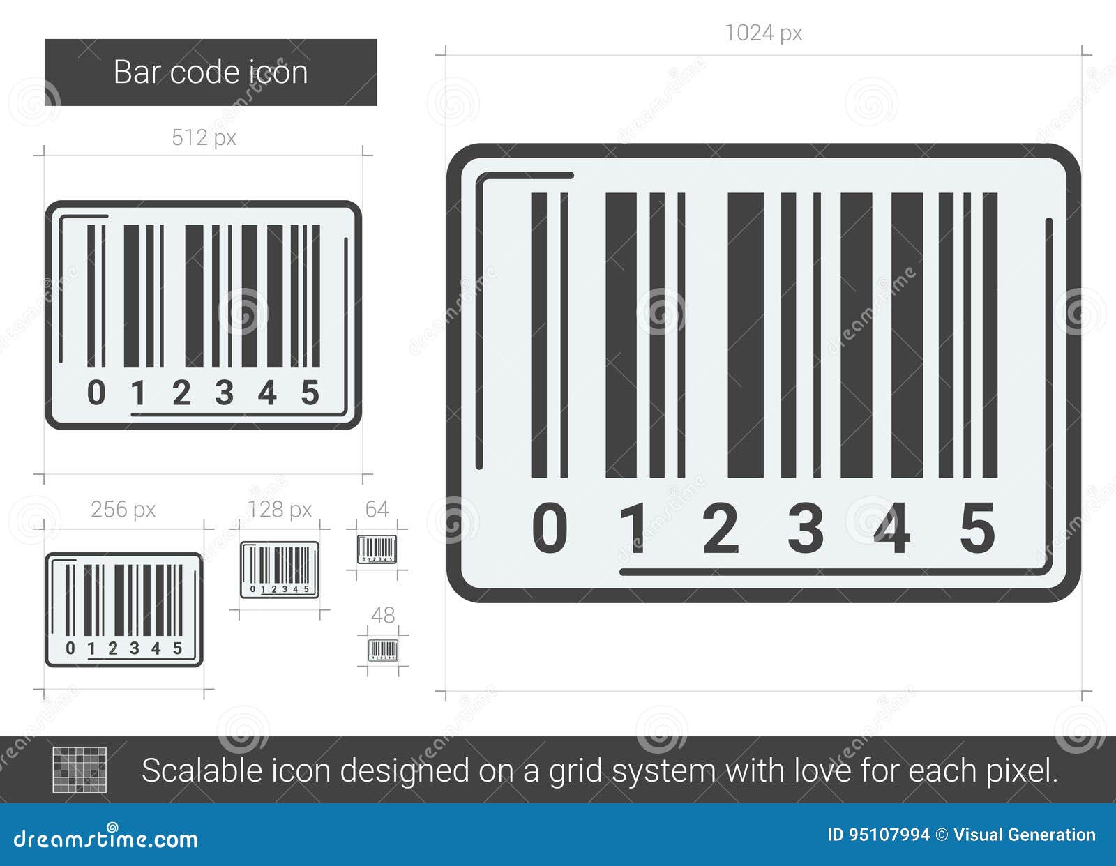 Bar code line icon. stock vector. Illustration of retail - 95107994