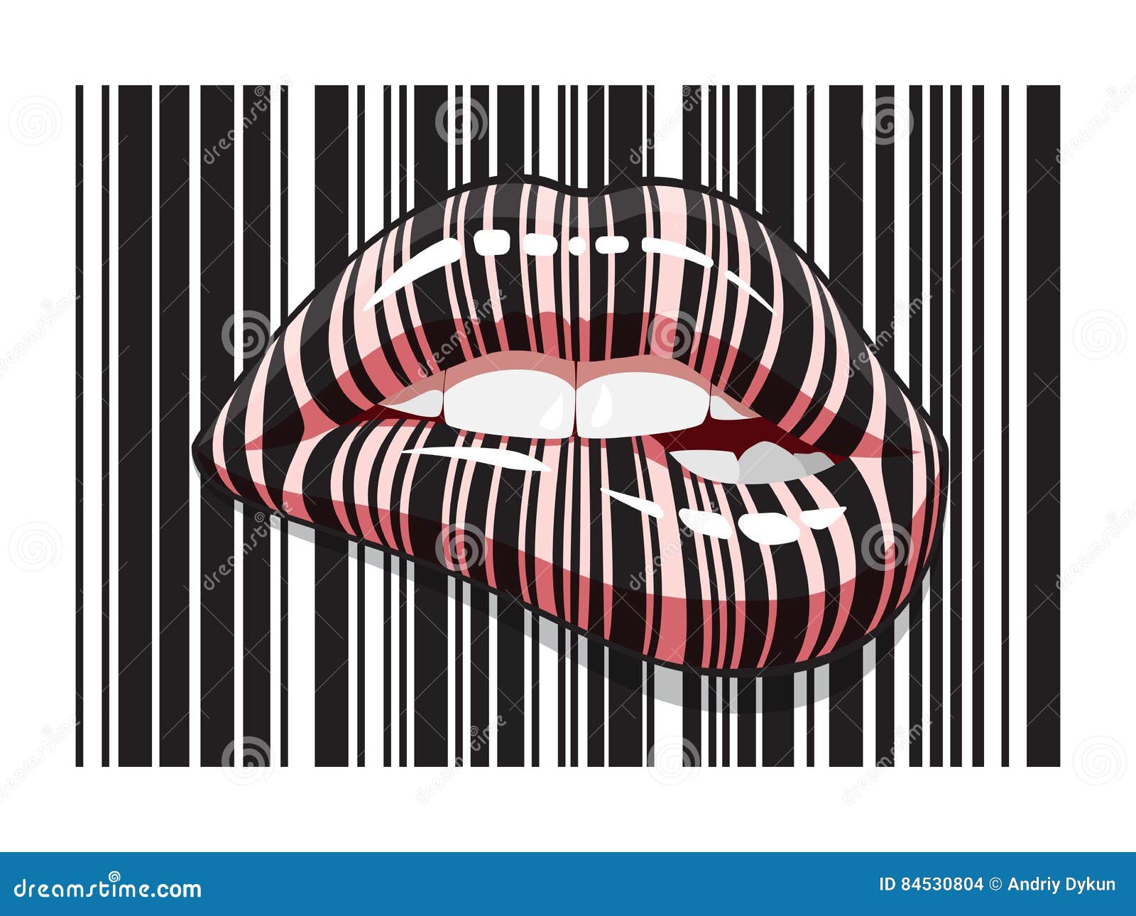 Bar code lips stock vector. Illustration of kiss, sale - 84530804