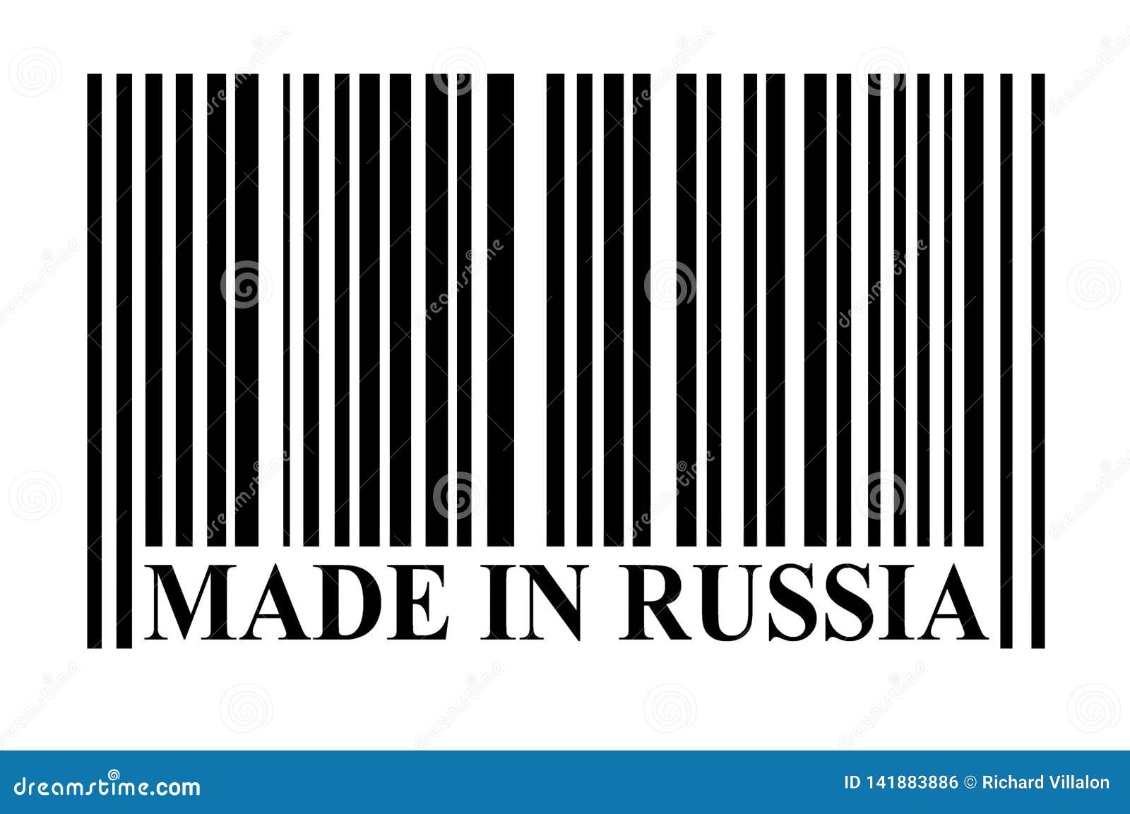 Bar code made in Russia stock illustration. Illustration of concept ...