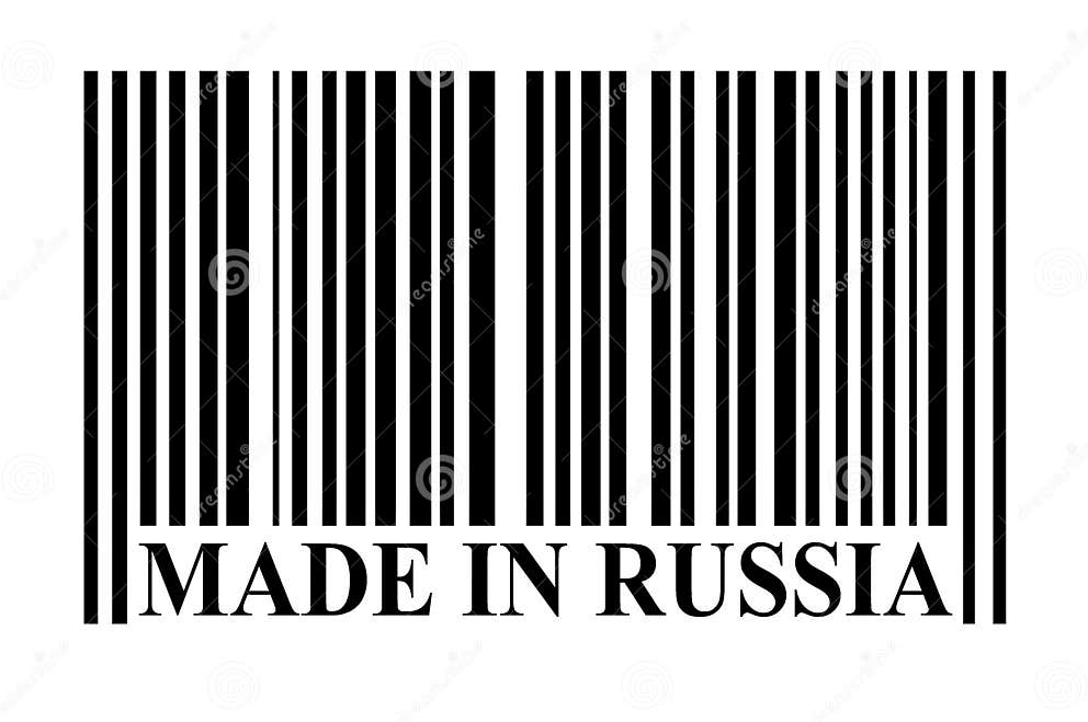 Bar code made in Russia stock illustration. Illustration of concept ...