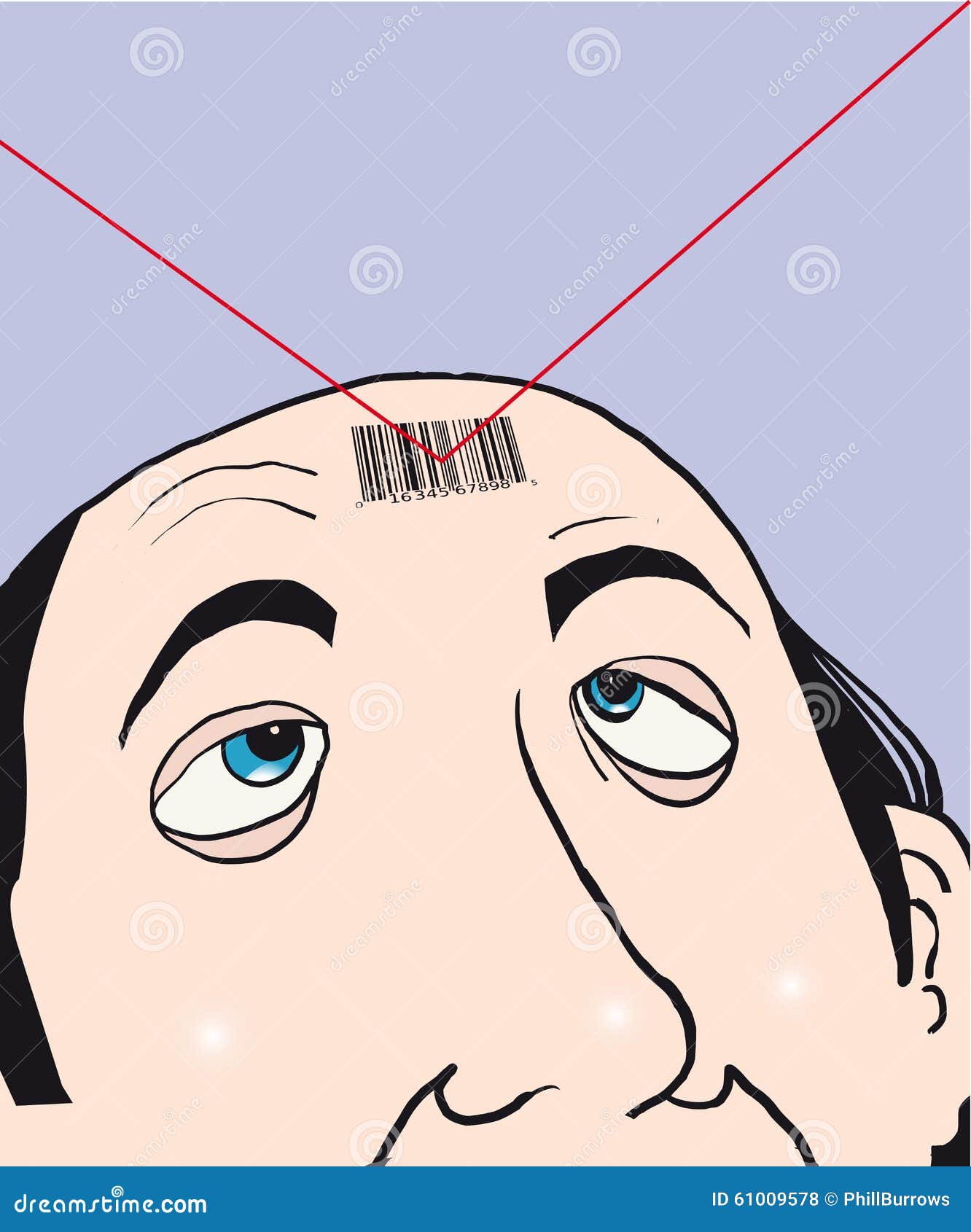 Bar code man stock vector. Illustration of laser, cartoon - 61009578