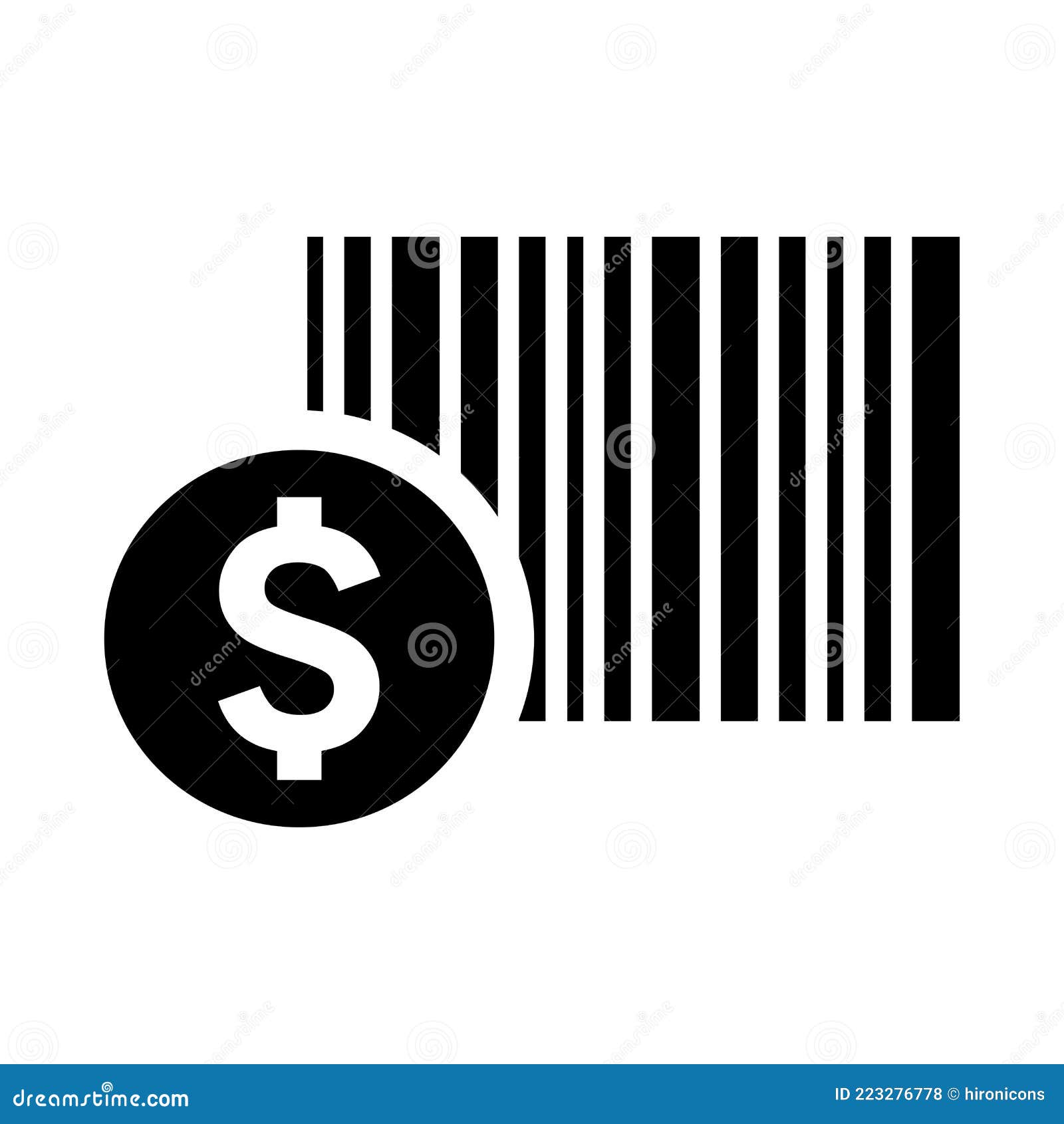 Bar Code, Price Code Icon. Black Vector Graphics Stock Vector ...