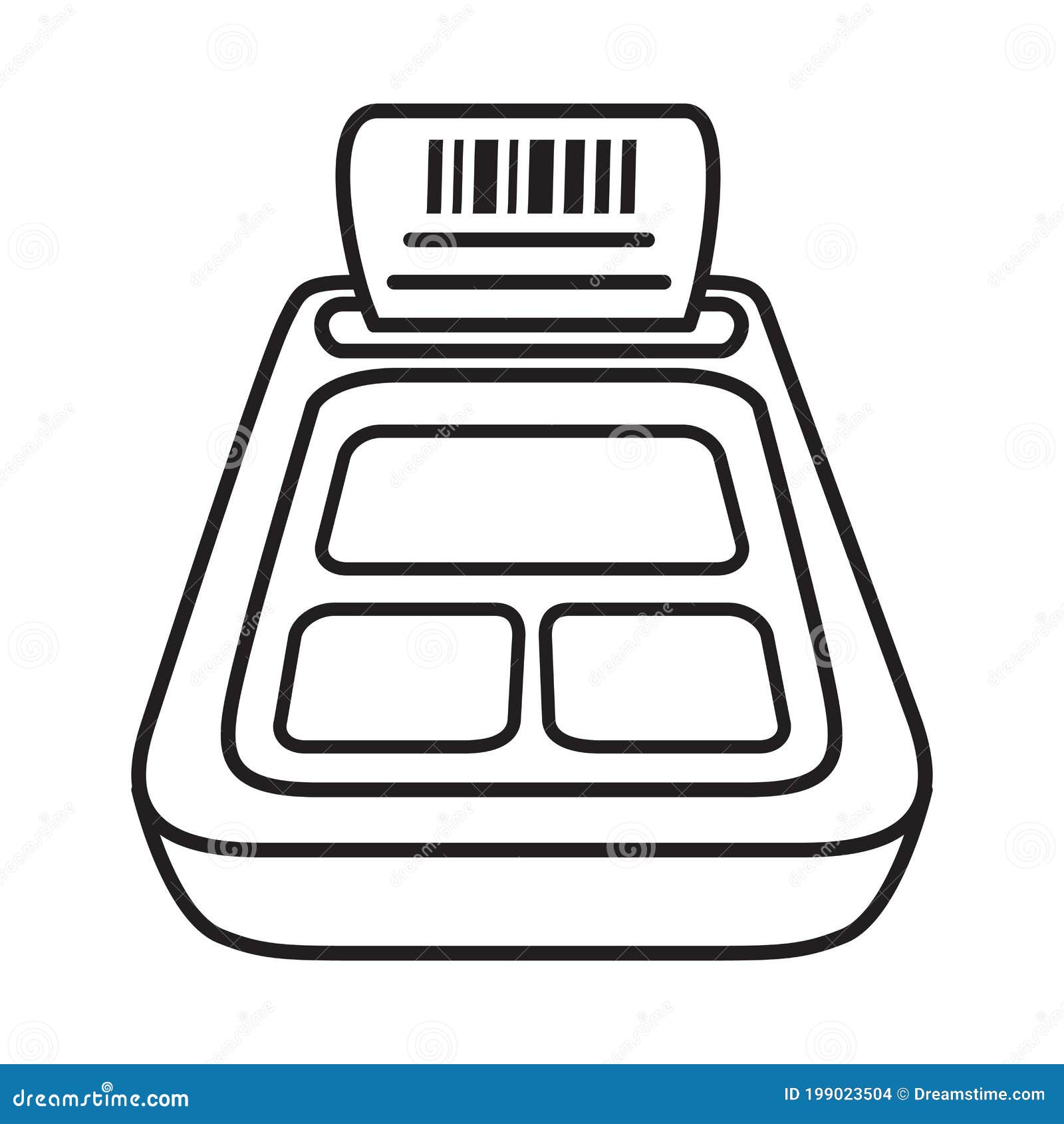 Bar Code Printer.Label Printer.Vector Flat Outline Line Icon Business ...