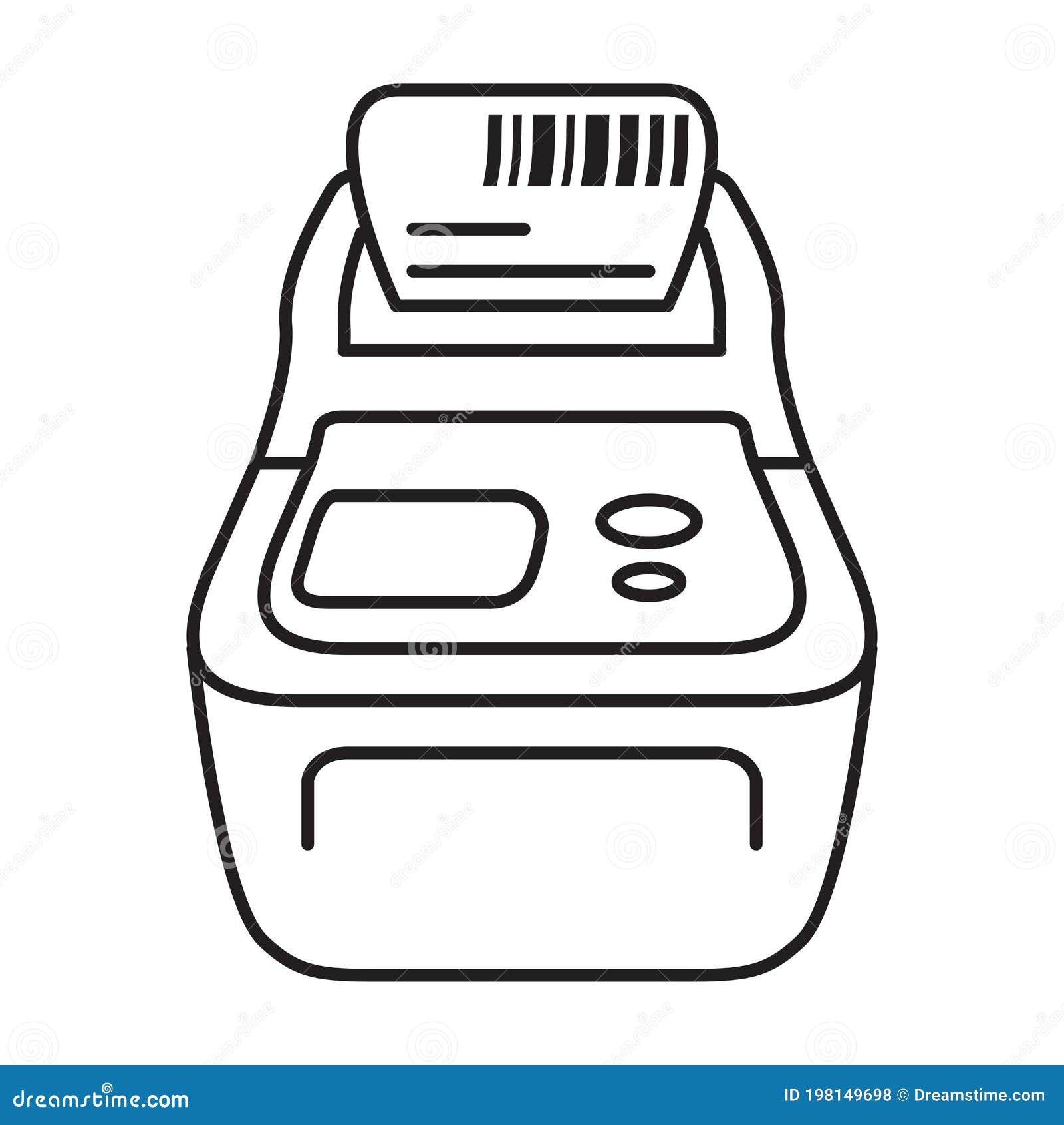 Bar Code Printer.Label Printer Vector Flat Check Print. Stock Vector ...