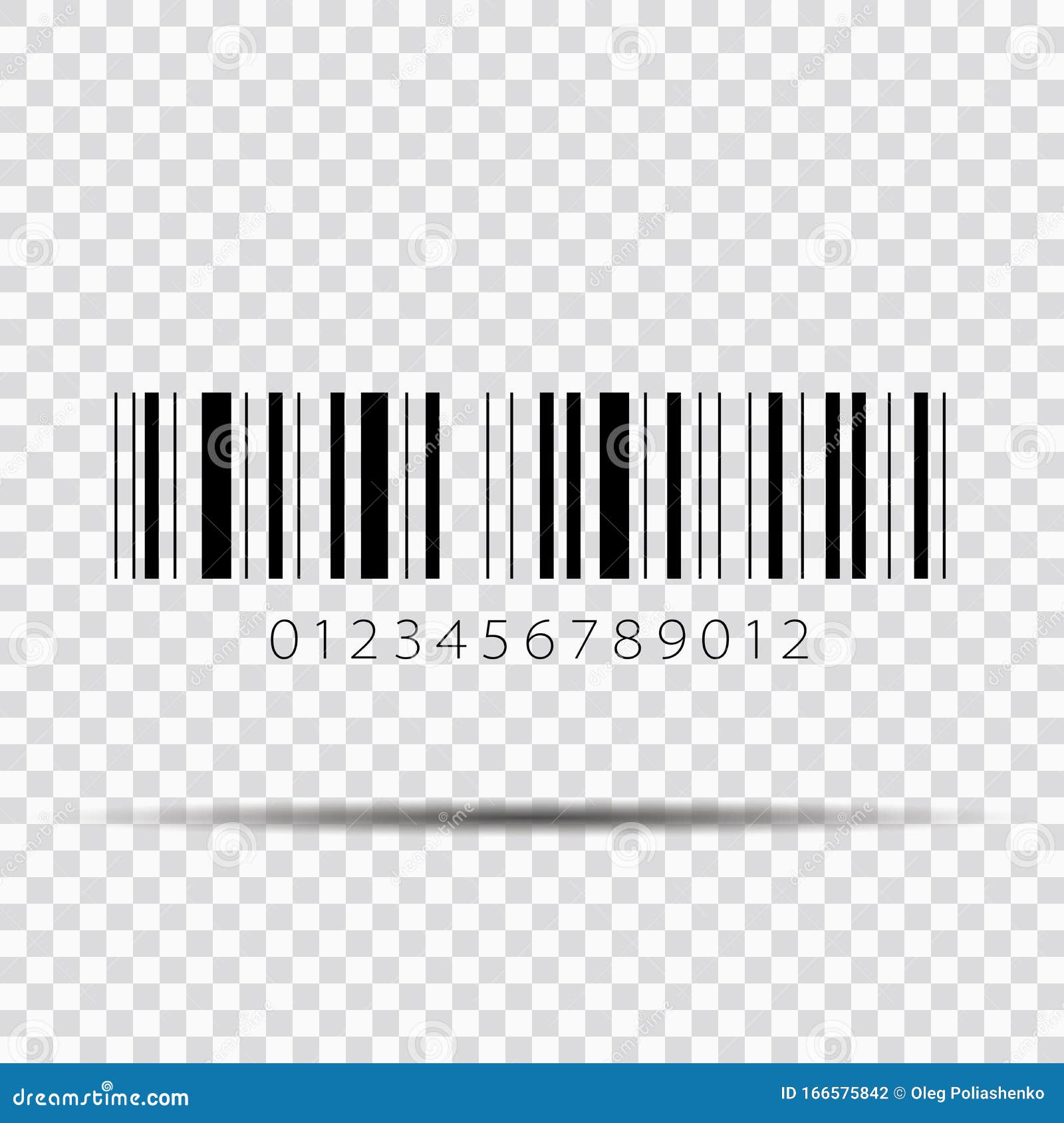 Realistic barcode icon. stock vector. Illustration of isolated - 166575842