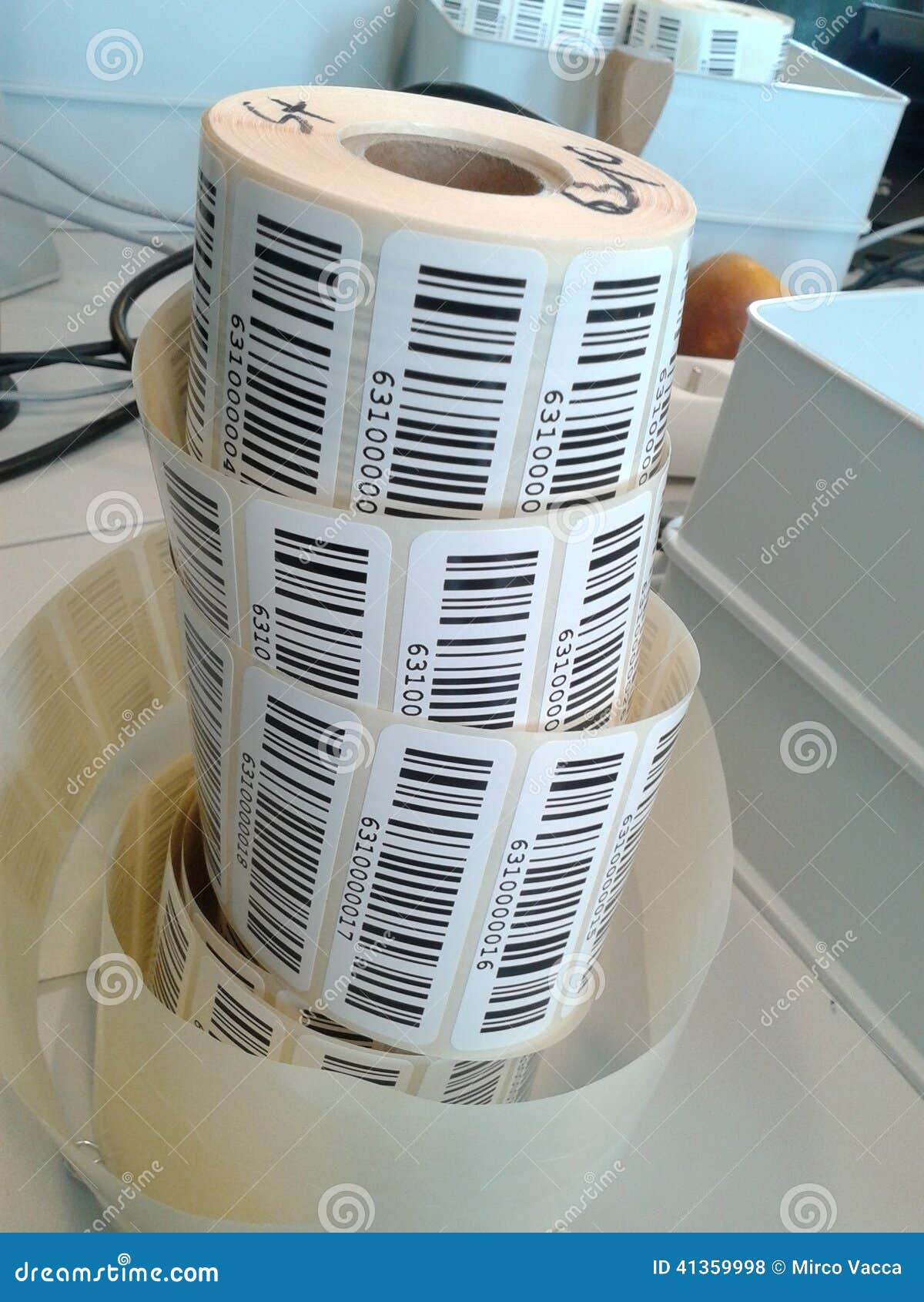 Bar code rolls stock photo. Image of printed, rolled - 41359998
