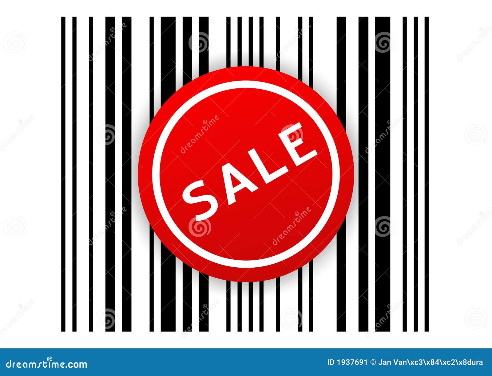 Bar code with SALE sticker stock illustration. Illustration of data ...