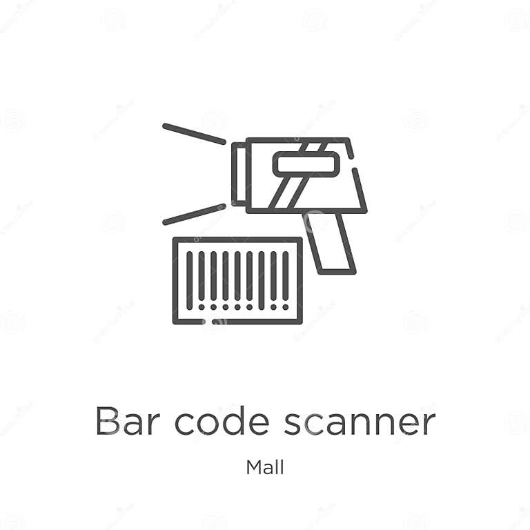 Bar Code Scanner Icon Vector from Mall Collection. Thin Line Bar Code ...