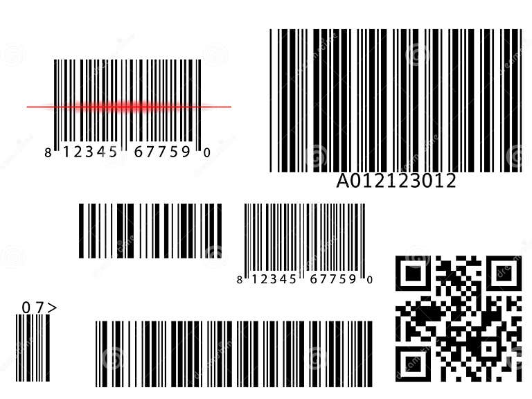 Bar Code Scanning Vector Digital Code Scan Stock Vector - Illustration ...