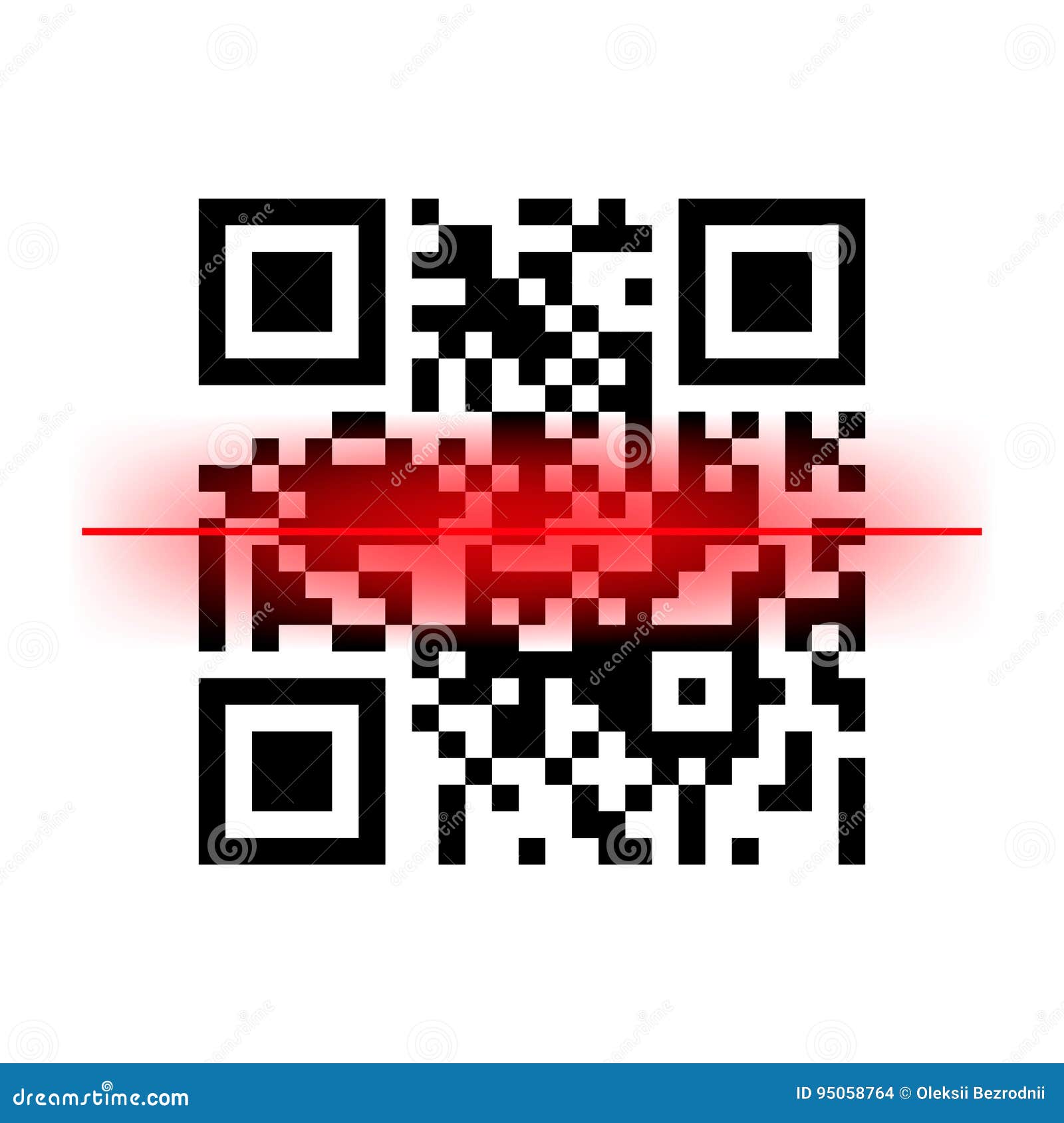 Bar Code Scanning Vector Digital Code Scan Stock Vector - Illustration ...