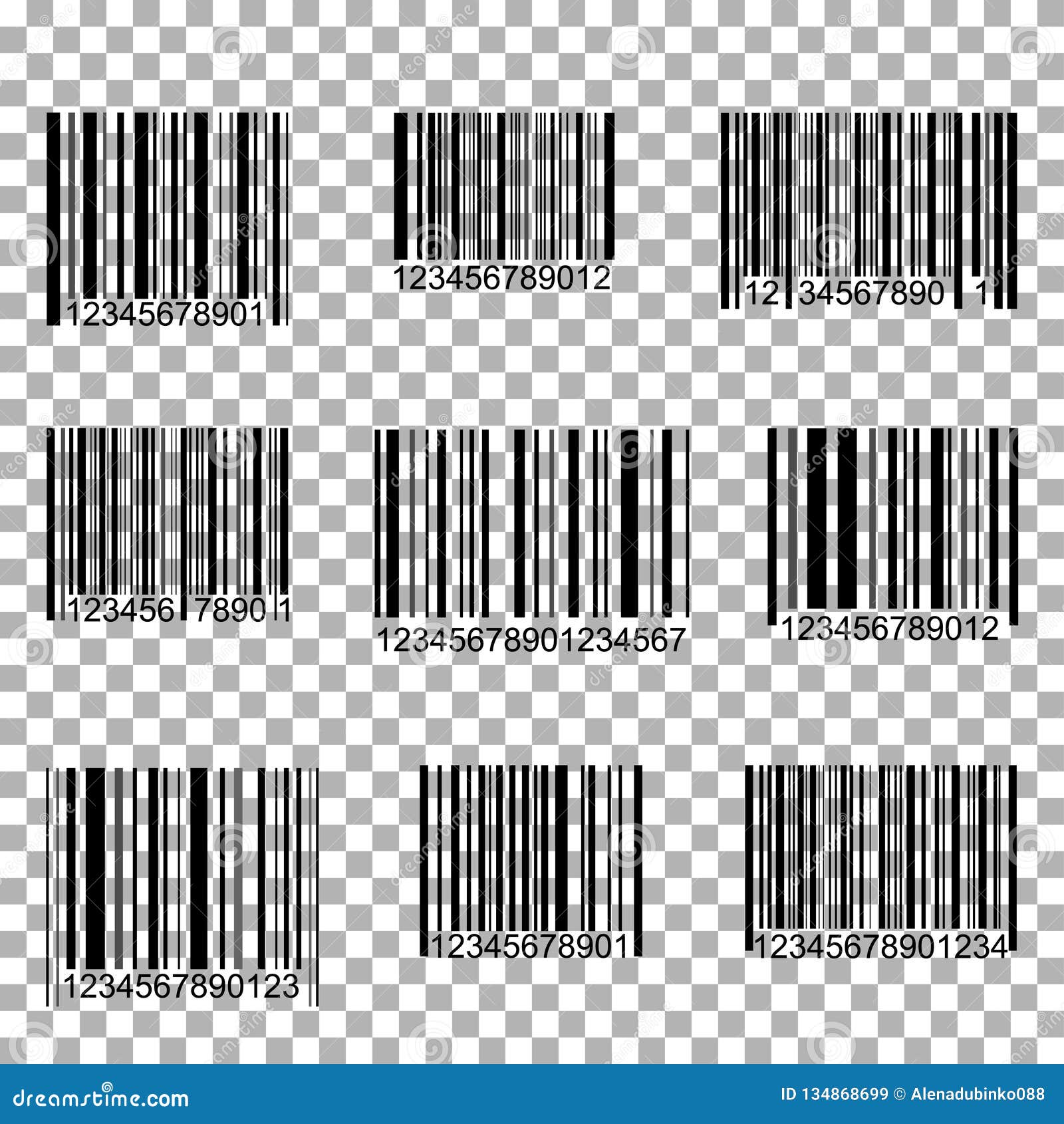 Bar Code Set. Scan Code stock vector. Illustration of label - 134868699