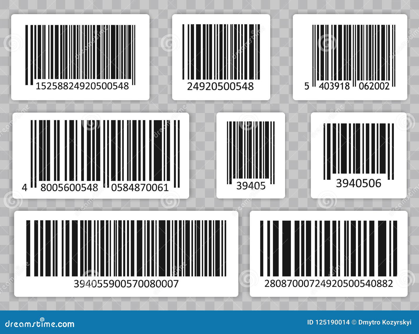 Bar Code Set Vector. Universal Product Scan Code. Editorial Stock Image ...