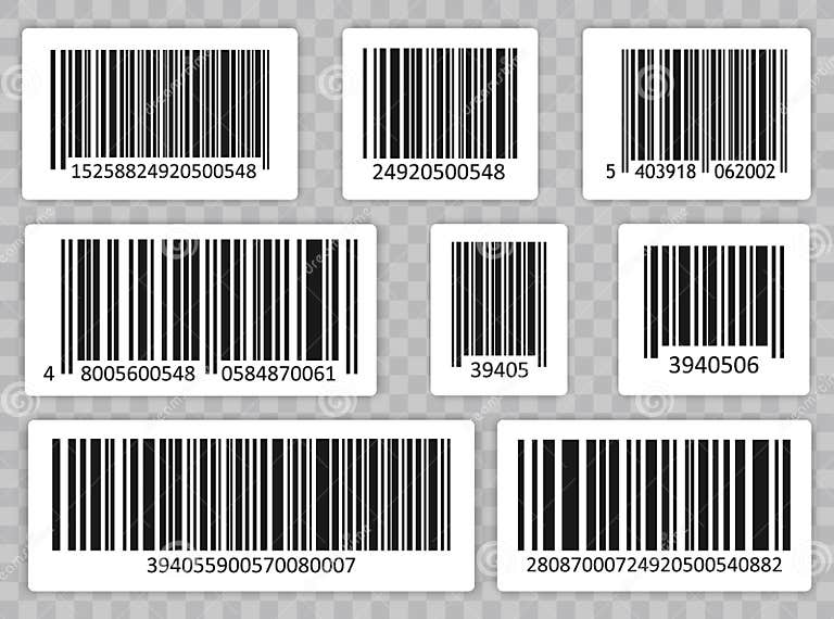 Bar Code Set Vector. Universal Product Scan Code. Editorial Stock Image - Illustration of ...
