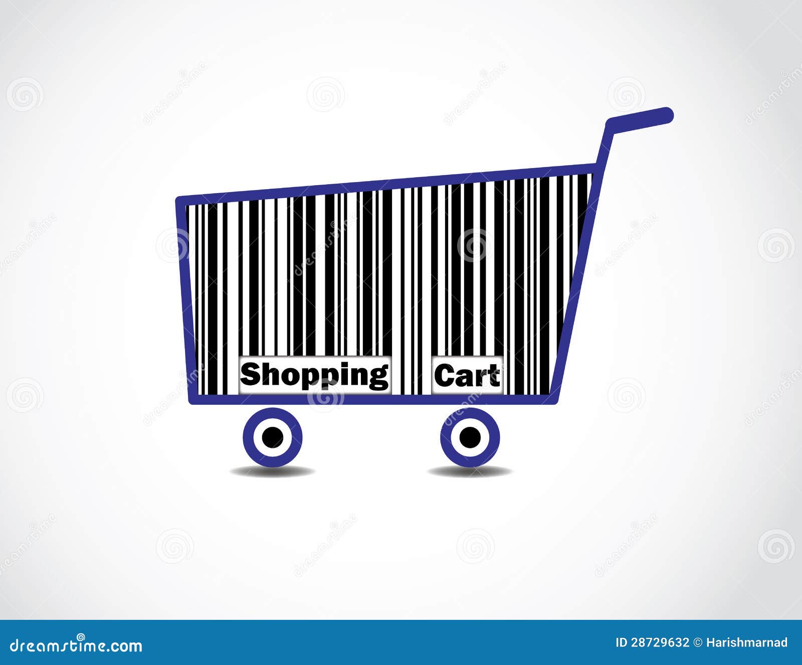 Bar Code Shopping Cart Illustration Stock Vector - Illustration of ...