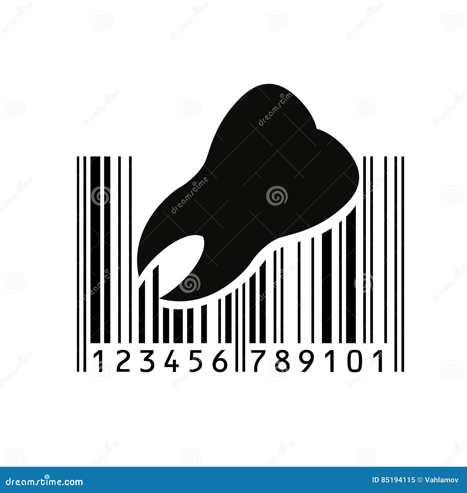 Tooth With Barcode Sticker Stock Illustration | CartoonDealer.com ...