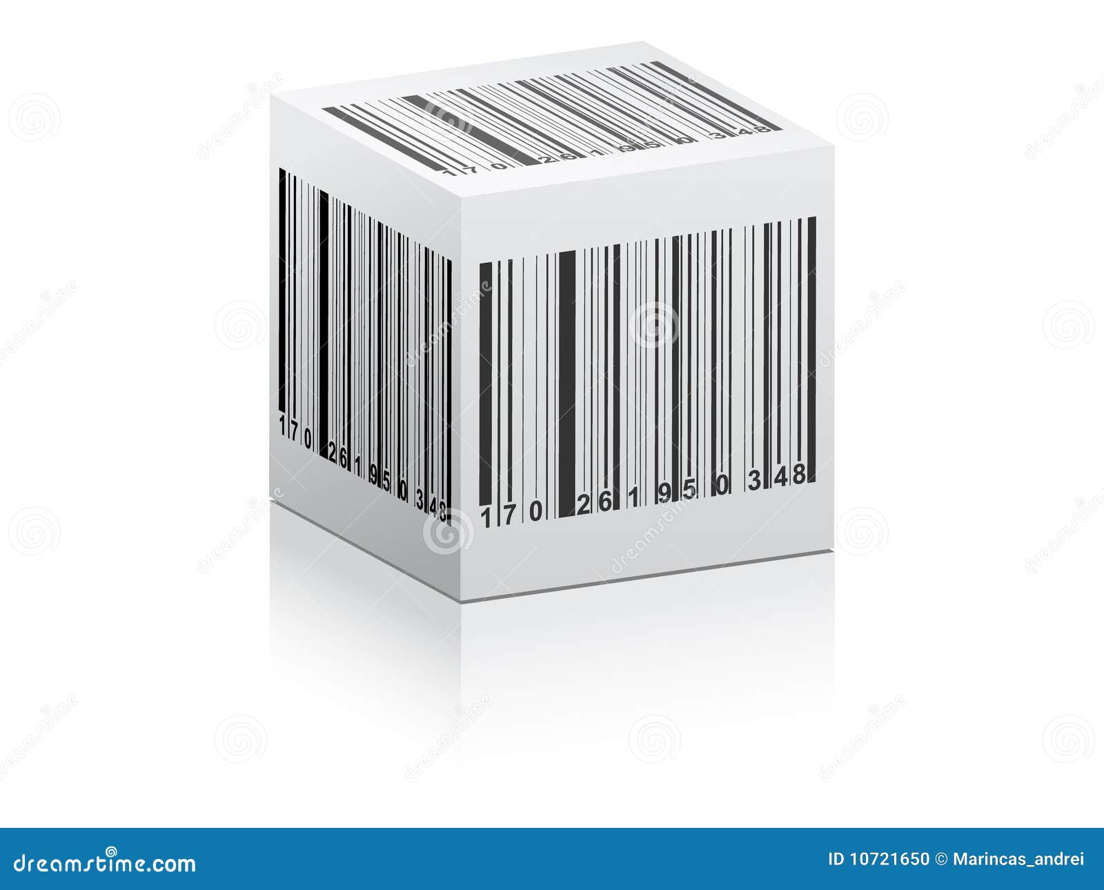 Bar code on white box stock vector. Illustration of square - 10721650