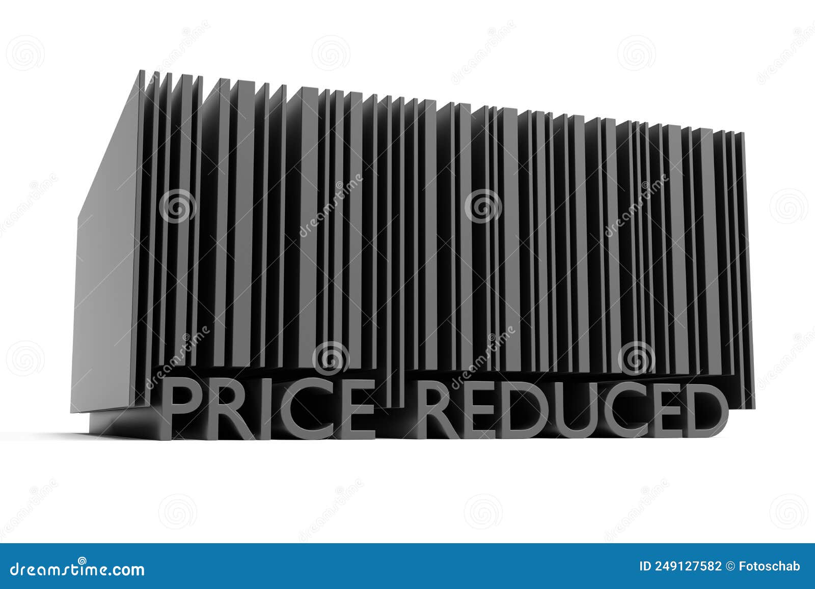 Bar Code with the Words PRICE REDUCED. 3D Render Stock Illustration ...