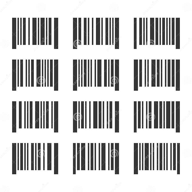 Bar Codes Set on White Background. Vector Stock Vector - Illustration ...