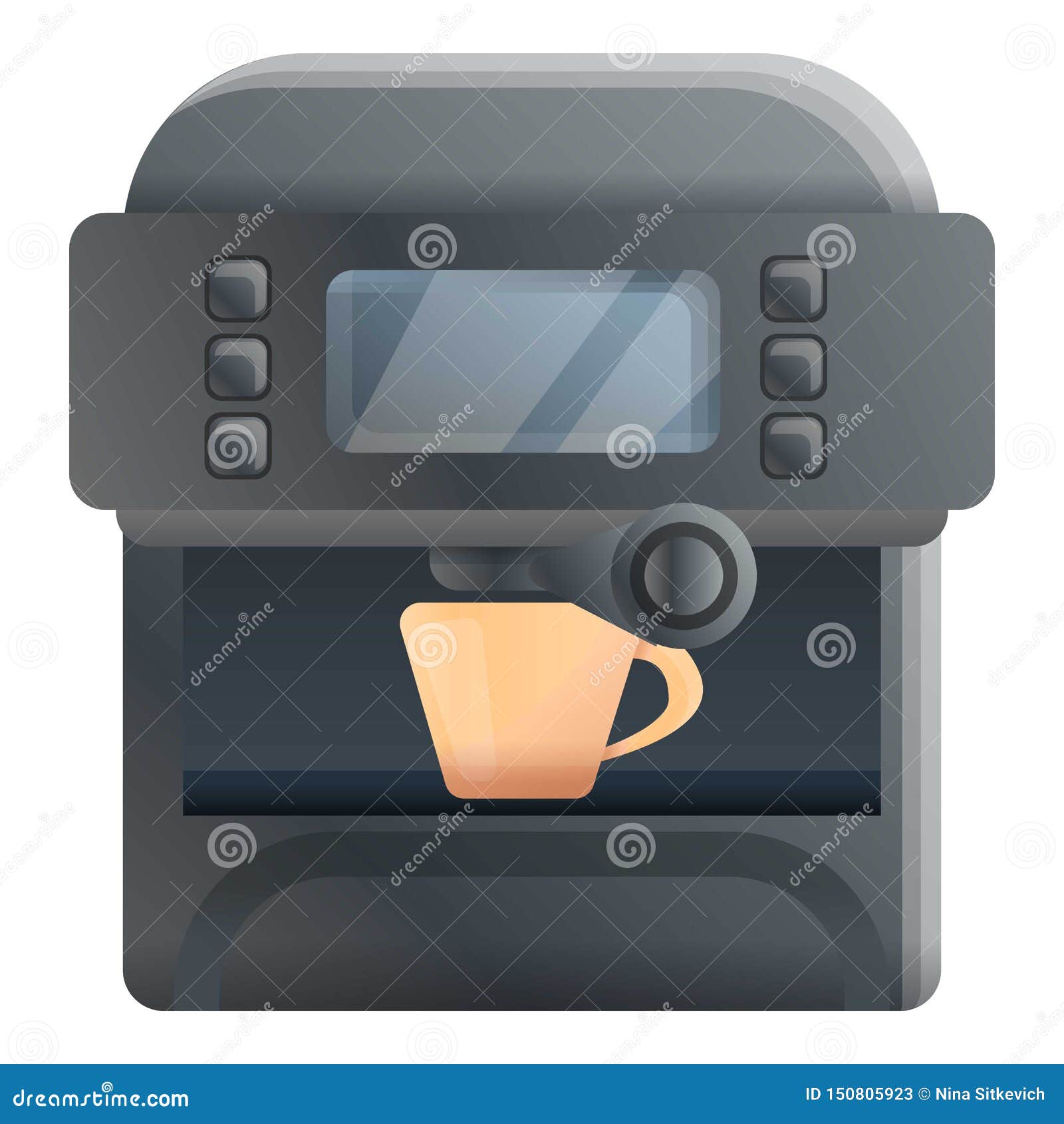 Bar Coffee Machine Icon, Cartoon Style Stock Vector - Illustration of ...