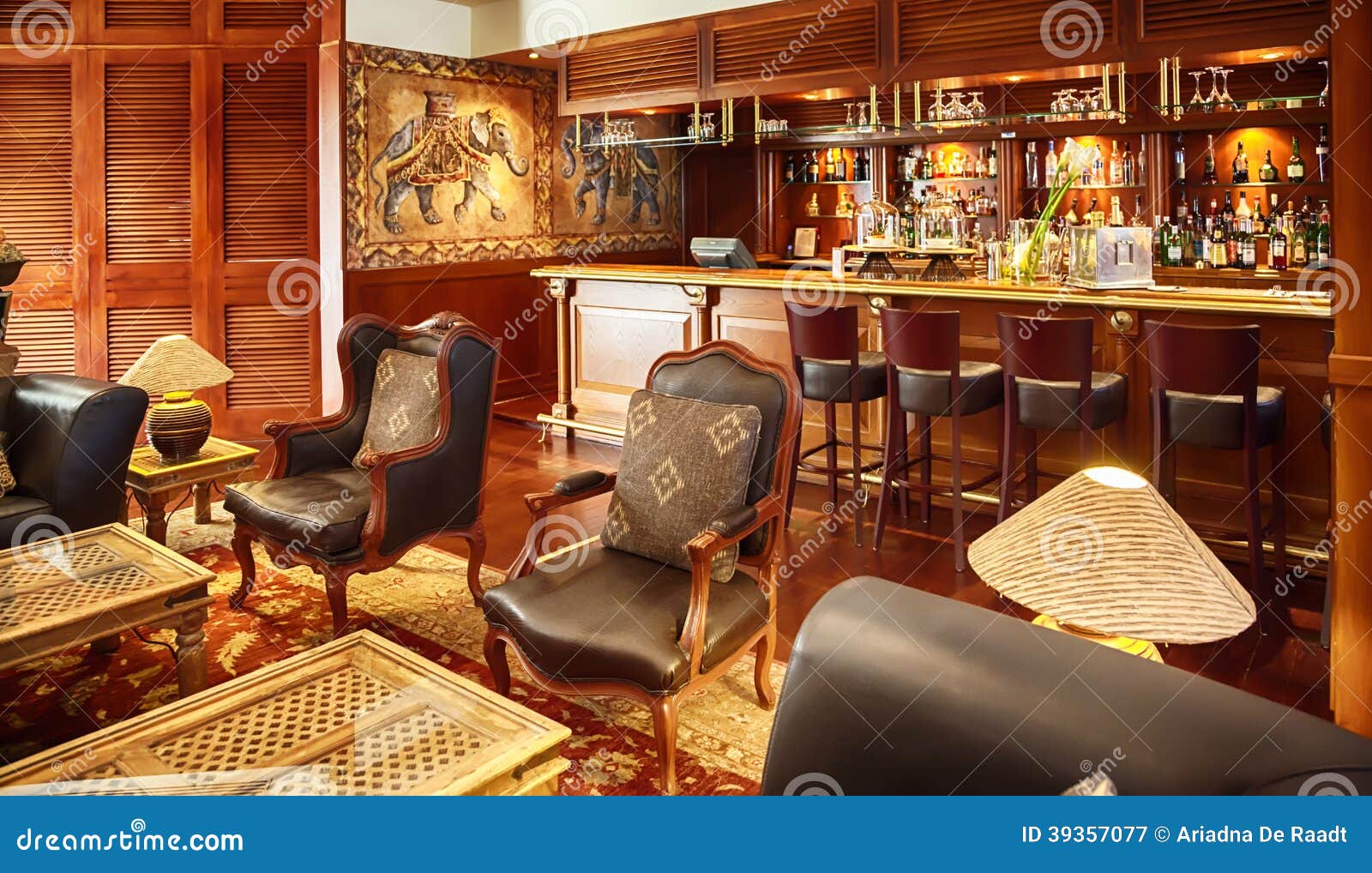 Bar in colonial style stock image. Image of decoration - 39357077