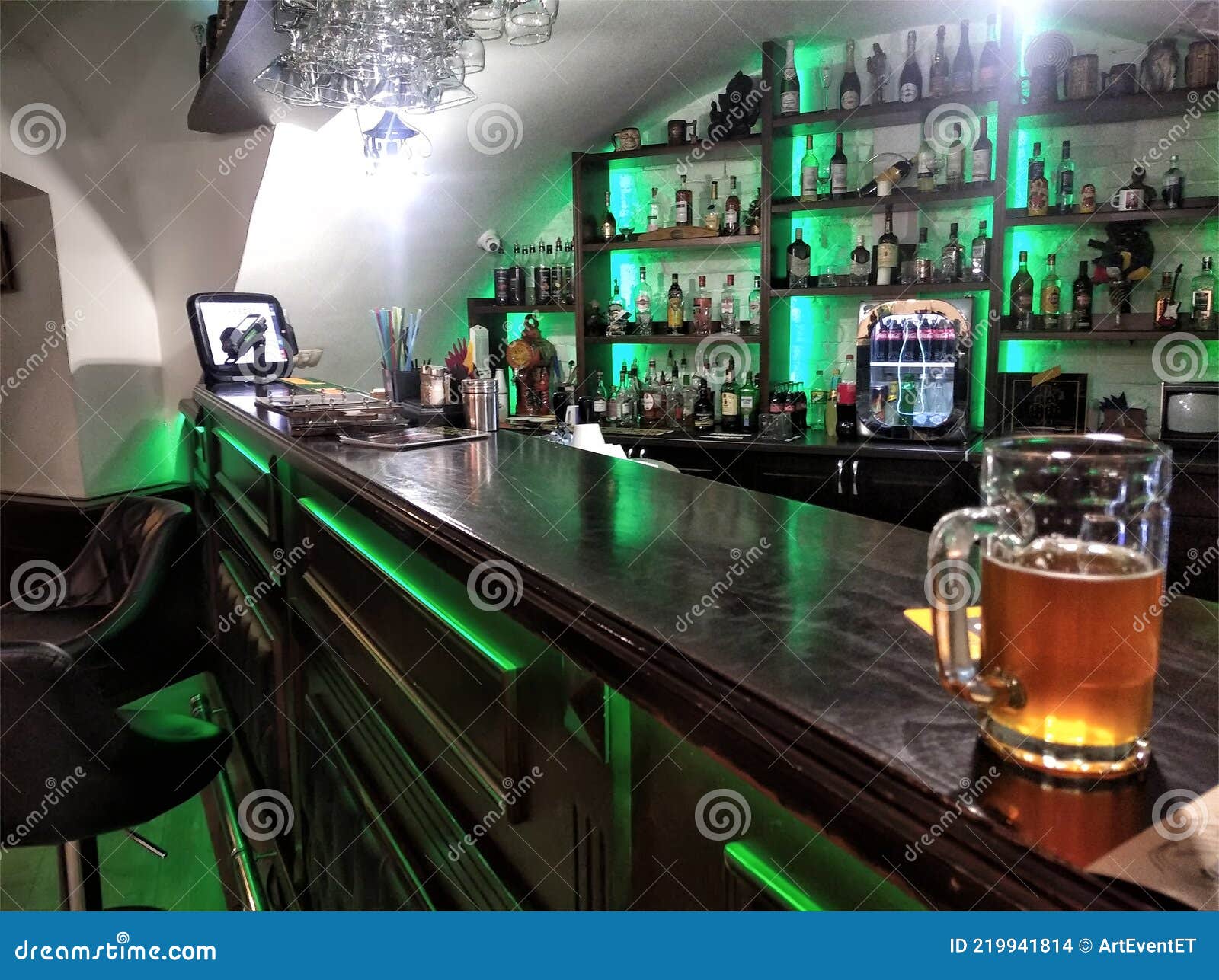 Bar Counter in a Cozy Restaurant Stock Photo - Image of indoor, chair ...