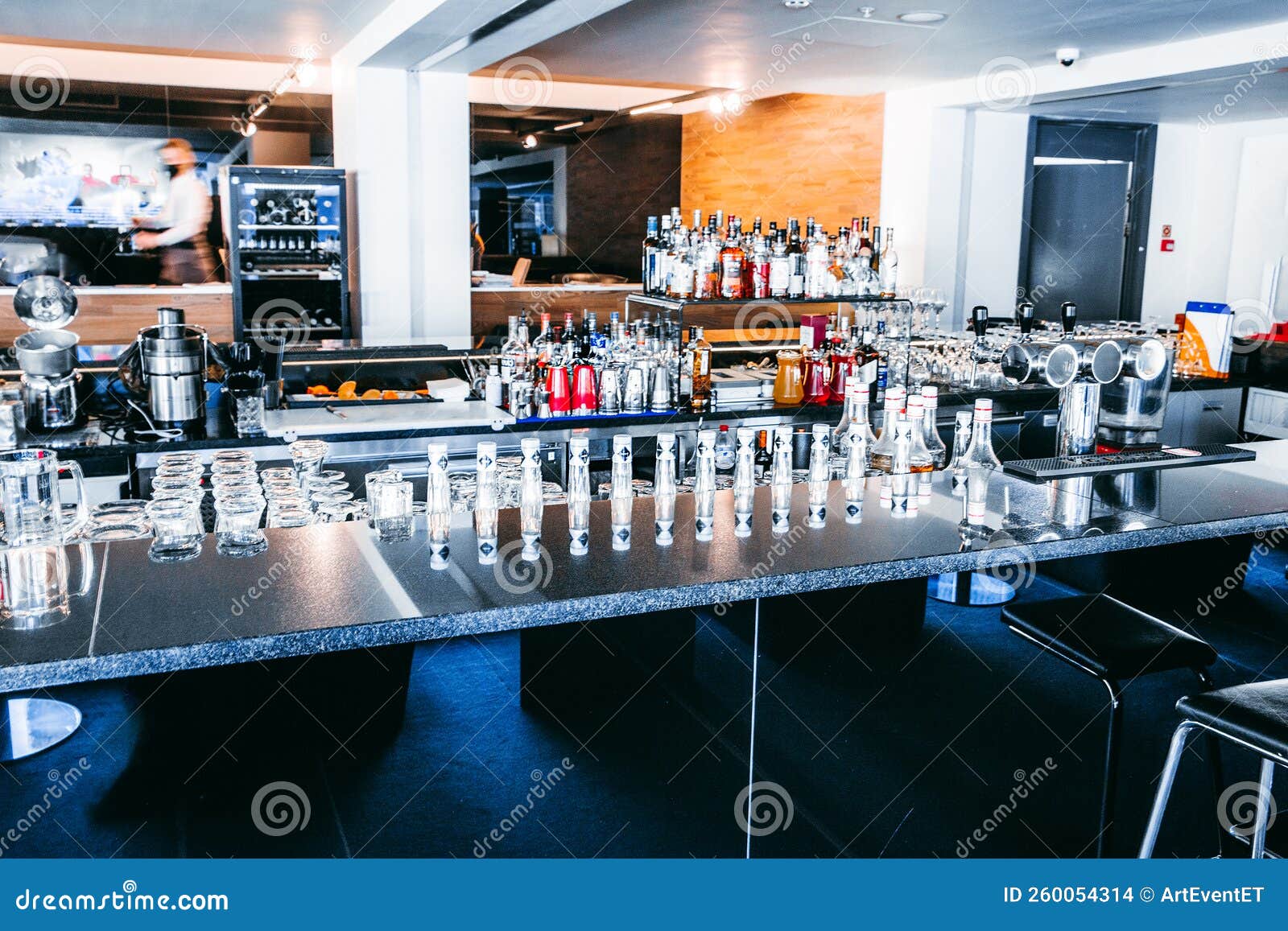 Bar Counter in Cozy Restaurant Editorial Stock Image - Image of counter ...
