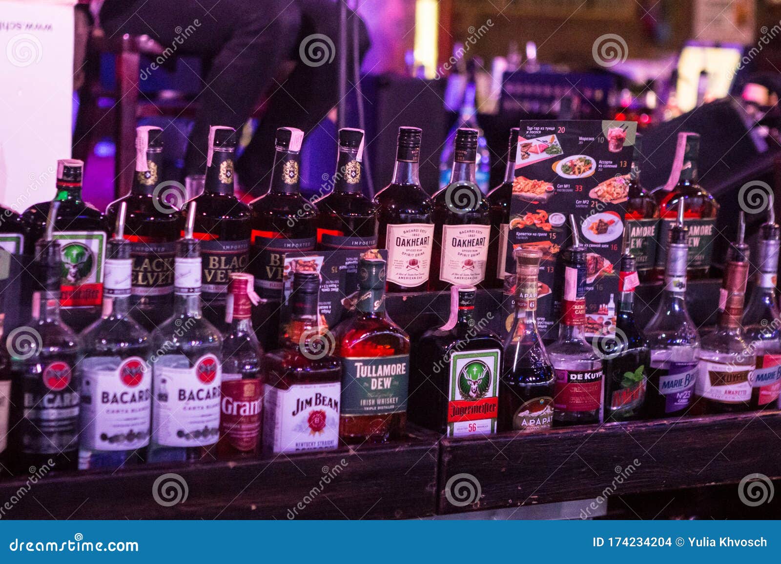 Bar Counter with Expensive Alcohol Editorial Stock Image - Image of ...