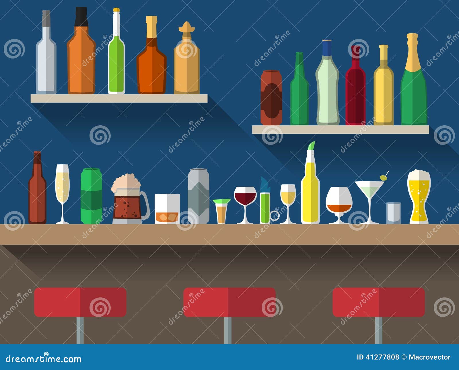 Bar counter flat stock vector. Illustration of emblem - 41277808