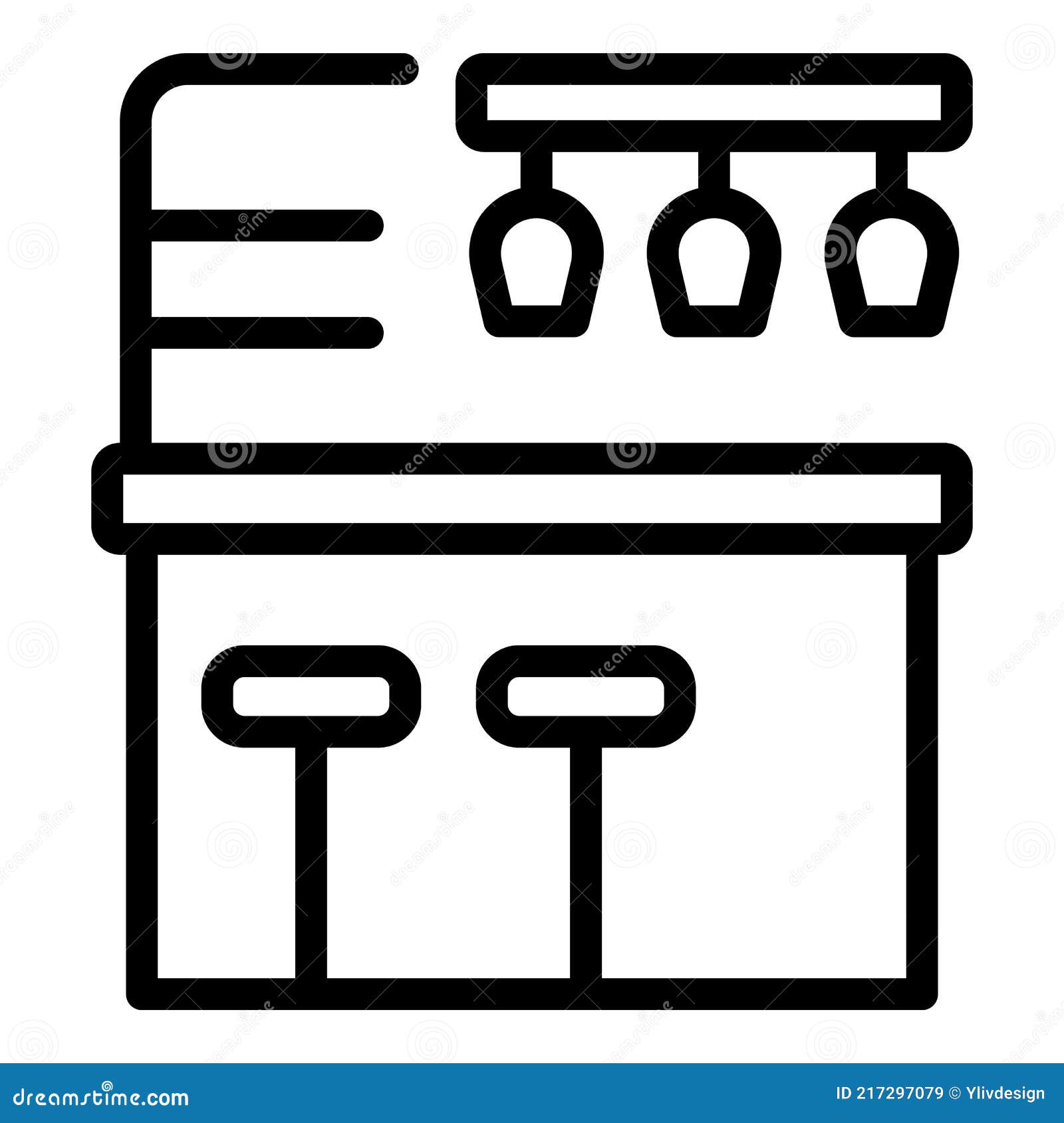 Bar Counter Icon, Outline Style Stock Vector - Illustration of wine ...