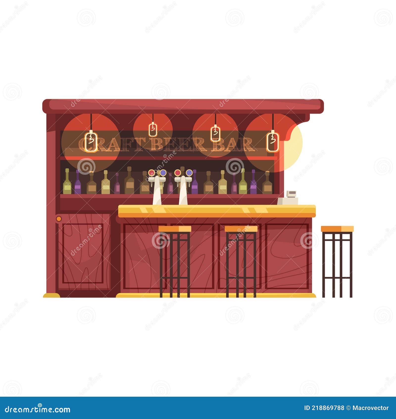 Bar Counter Illustration stock vector. Illustration of stylish - 218869788