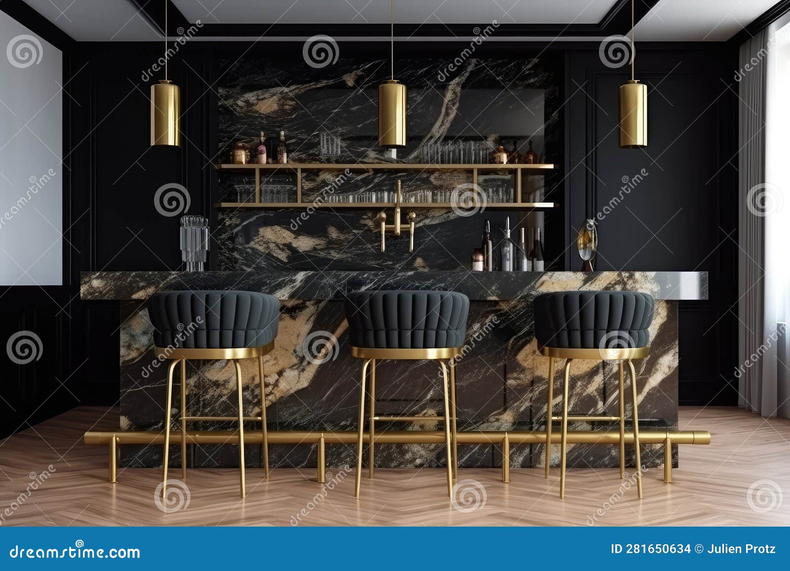 Bar Counter Modern Classic Style Interior.3d Rendering, Generated by AI ...