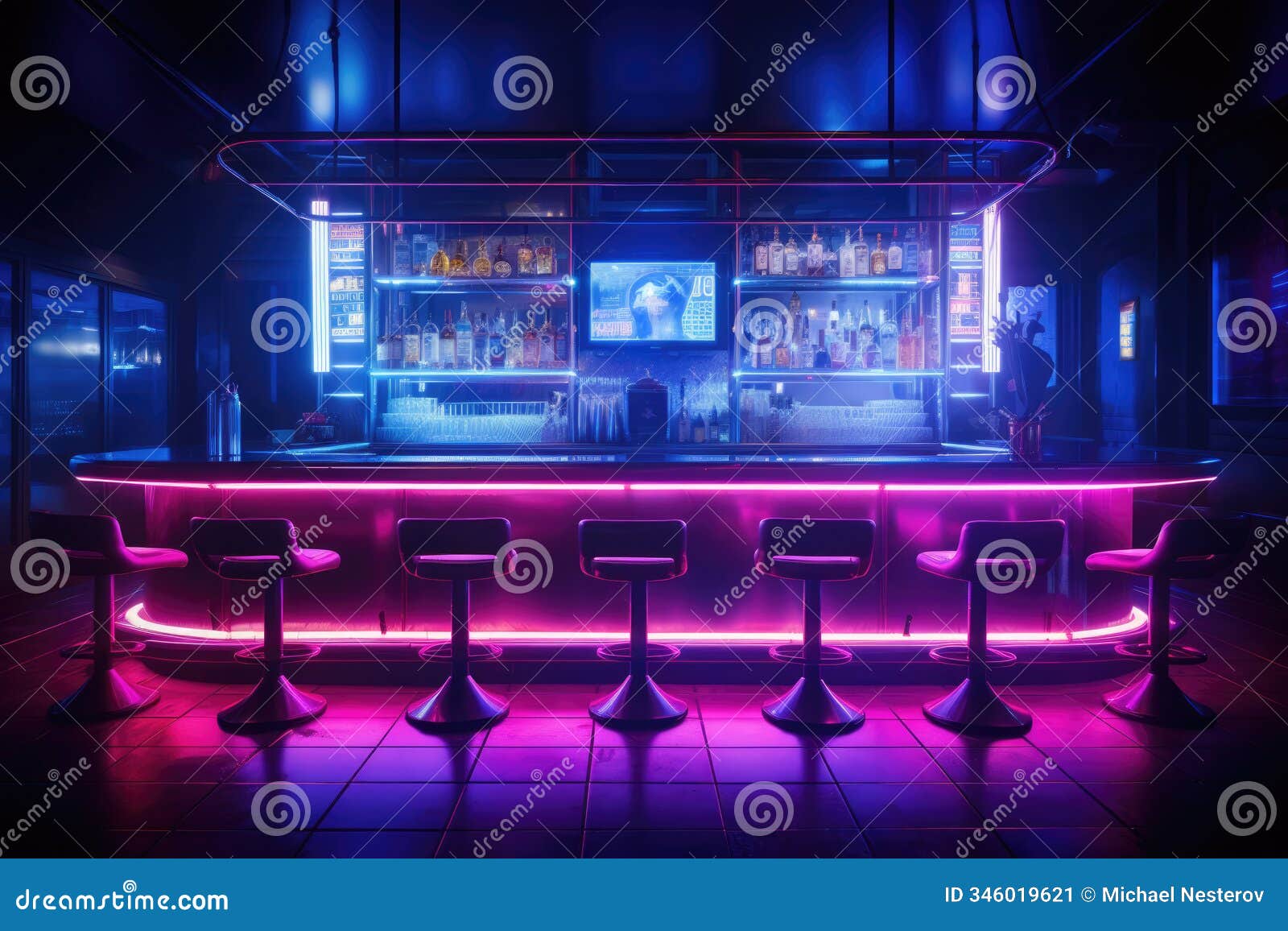 Bar Counter in a Modern Nightclub Stock Image - Image of barman, drink ...