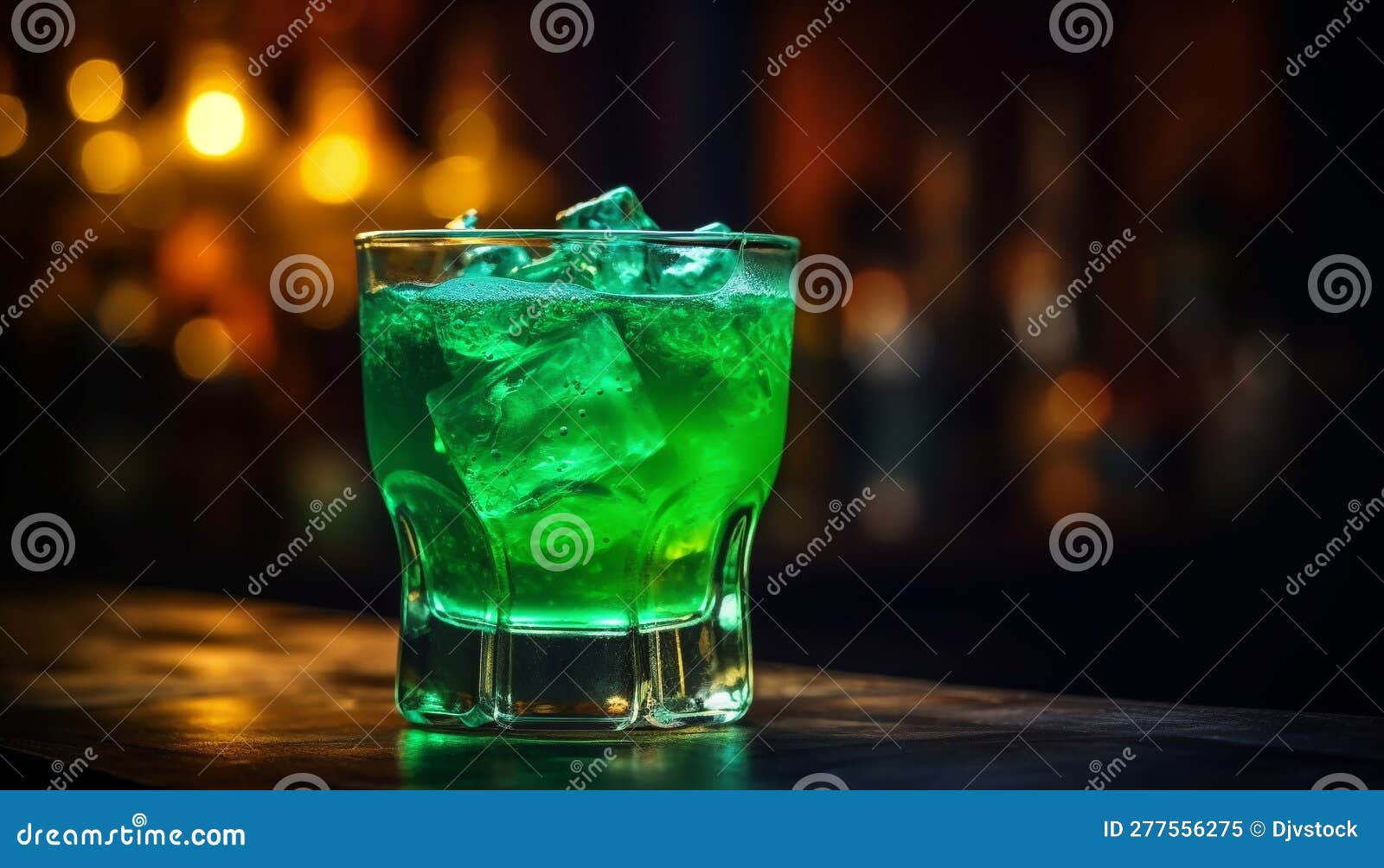 At the Bar Counter, a Mojito with Fresh Lime Slice Generated by AI ...