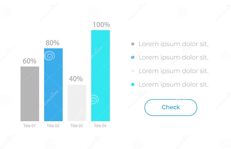 Bar Diagram with Percentage UI Element Template Stock Vector ...