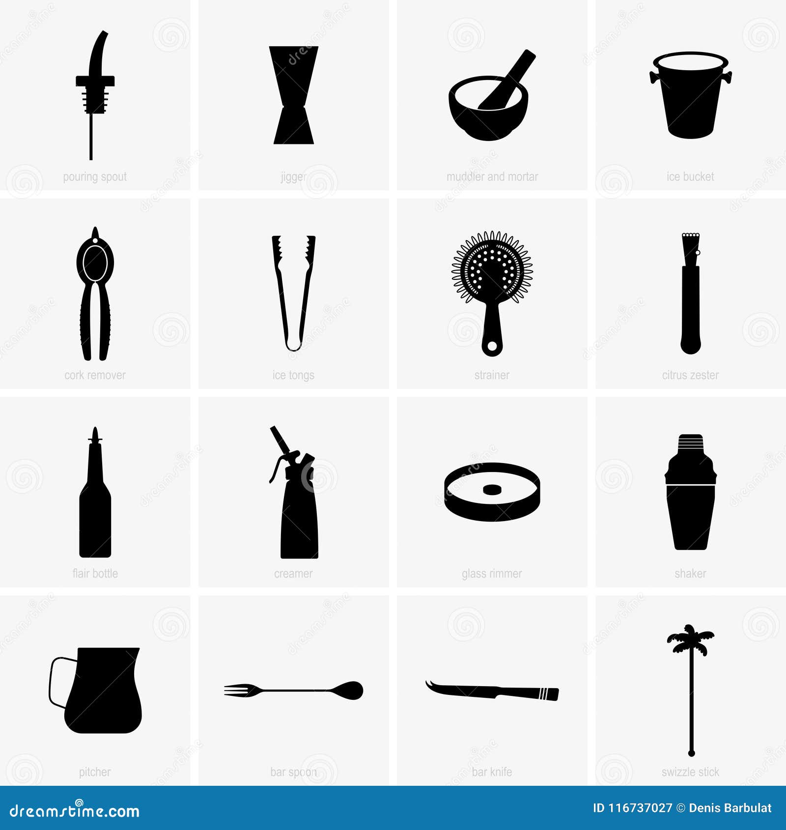 Bar equipment stock vector. Illustration of glass, remover - 116737027