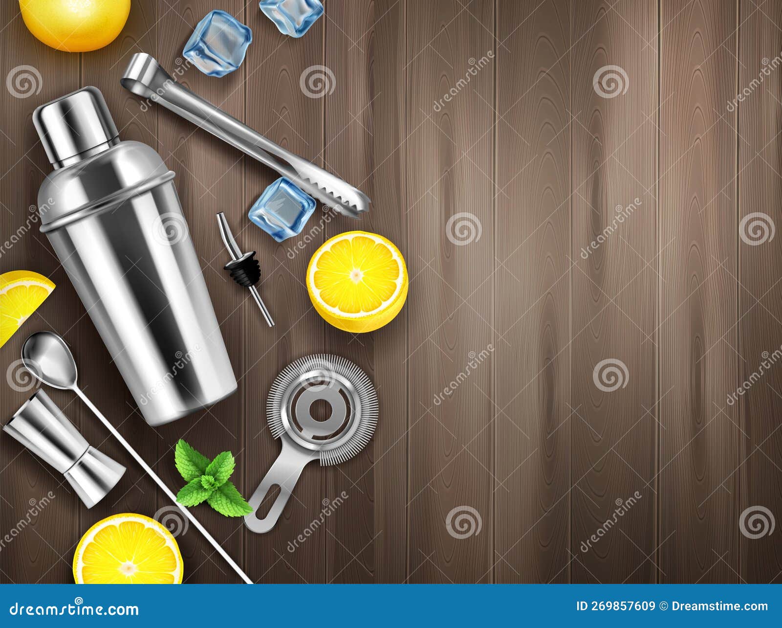 Bar Equipment Realistic Stock Vector Illustration Of Kitchen 269857609