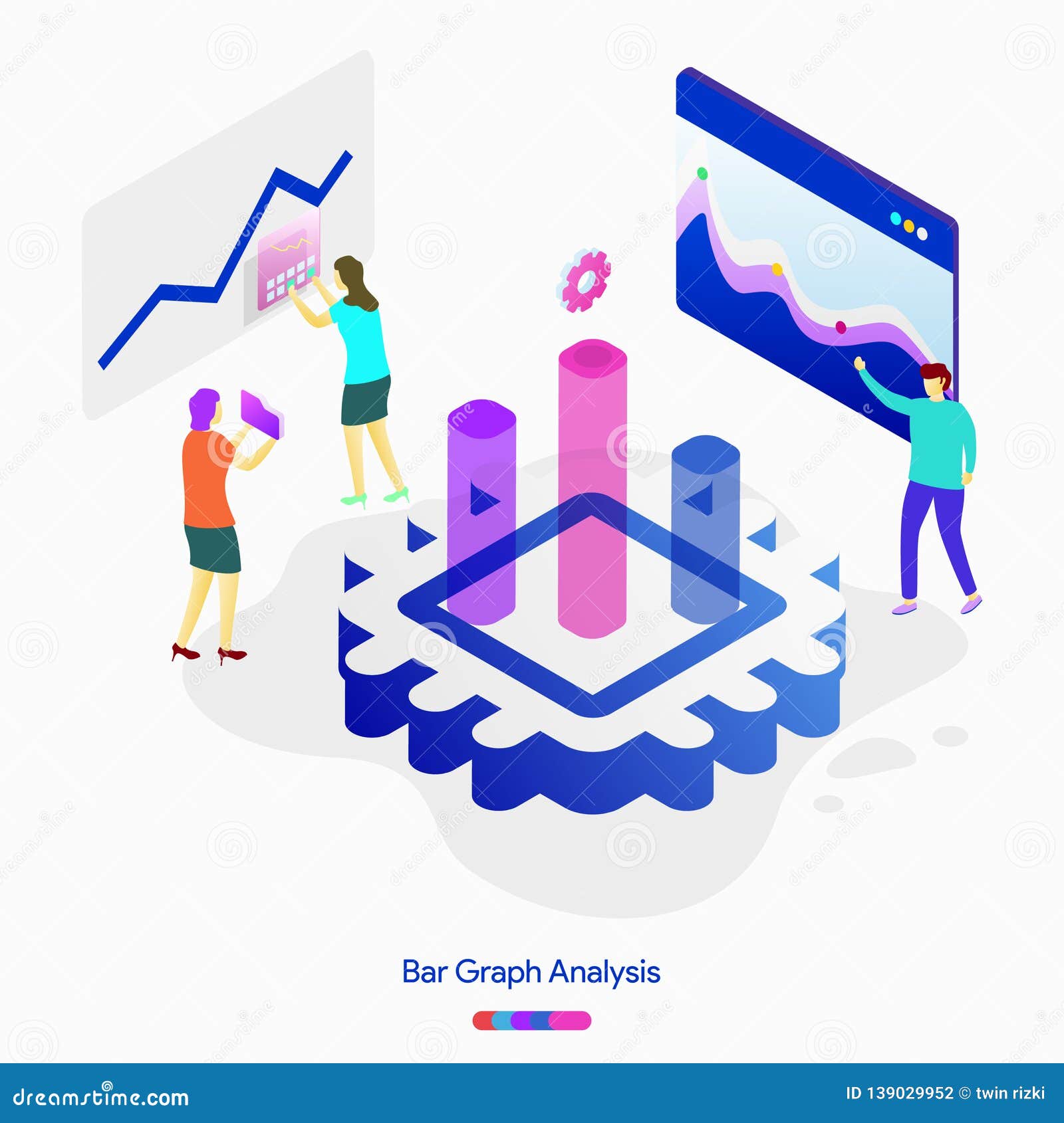 Bar Graph Analysis stock illustration. Illustration of computing ...