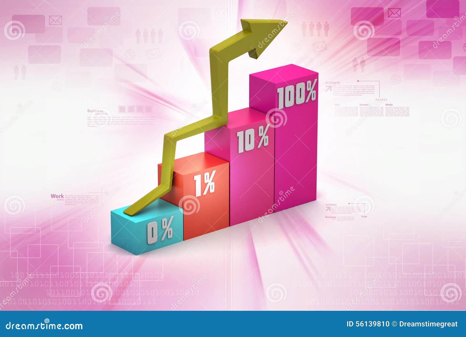 Bar graph with arrow stock illustration. Illustration of investment ...