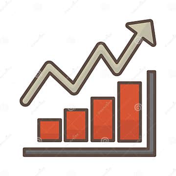 Bar Graph with Arrow Going Up. Vector Illustration Decorative Design ...