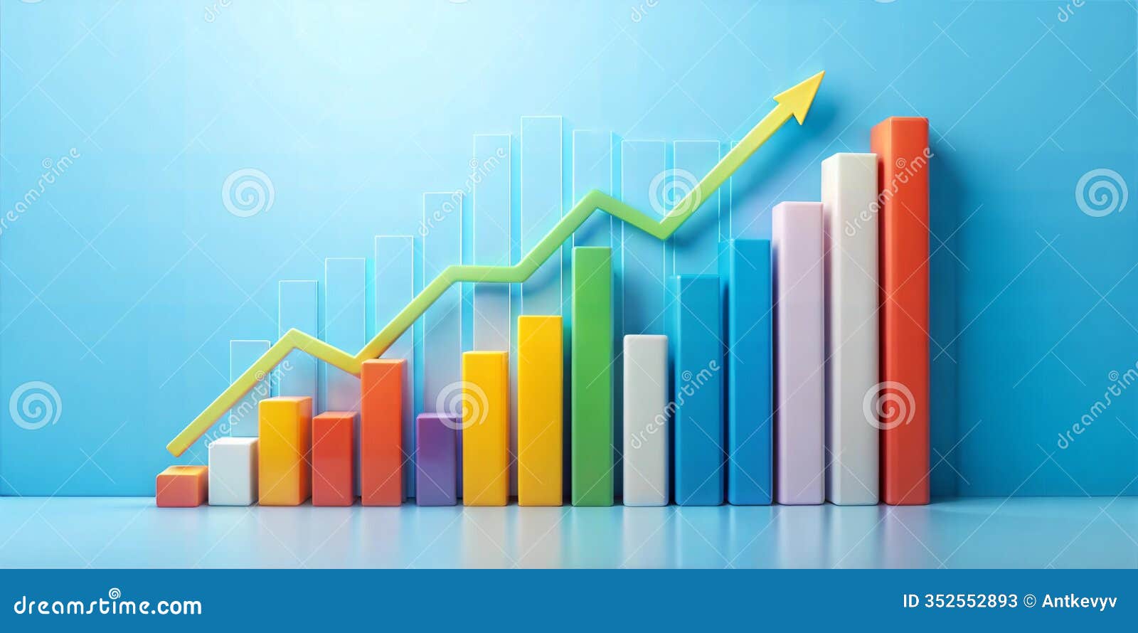 Bar Graph with Arrow Pointing Up, Ambition Target Motivation Aspiration ...